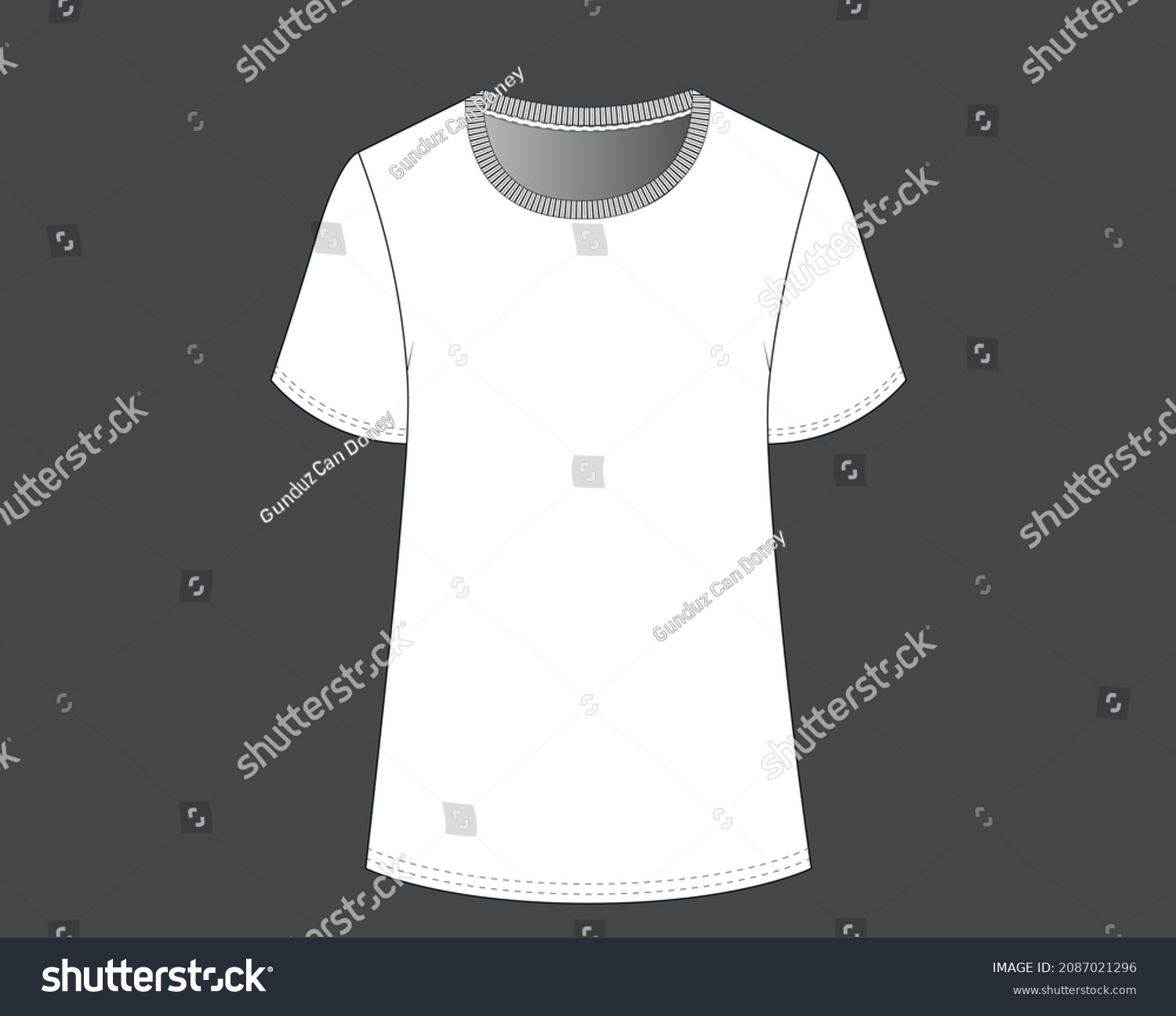 Tshirt Technical Drawing Templet Vector Stock Vector (Royalty Free ...