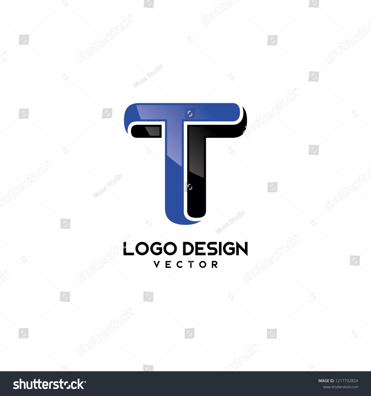 T Symbol Logo Design Vector Stock Vector (Royalty Free) 1217732824 ...
