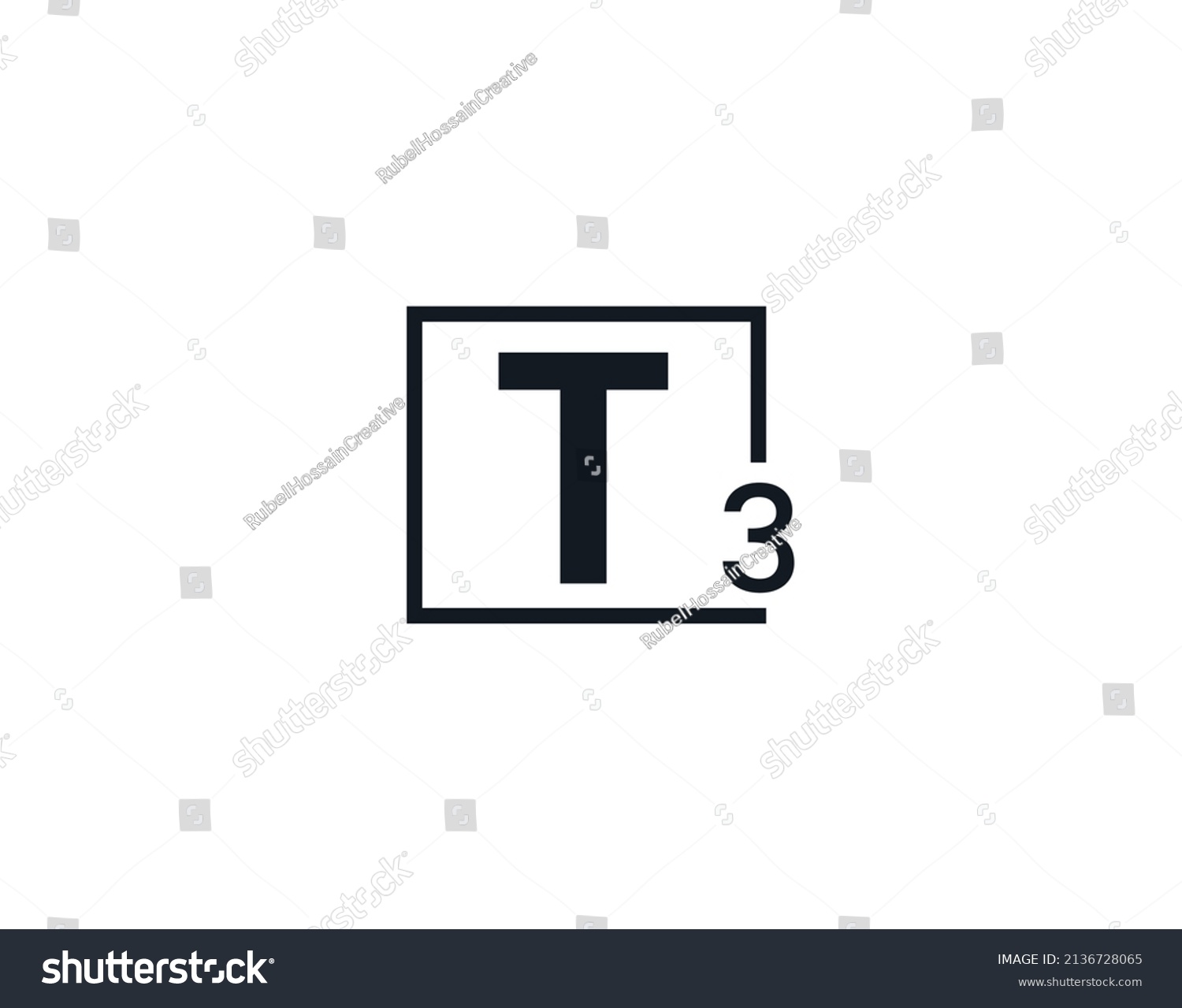 T3 3t Initial Letter Logo Stock Vector (Royalty Free) 2136728065 ...