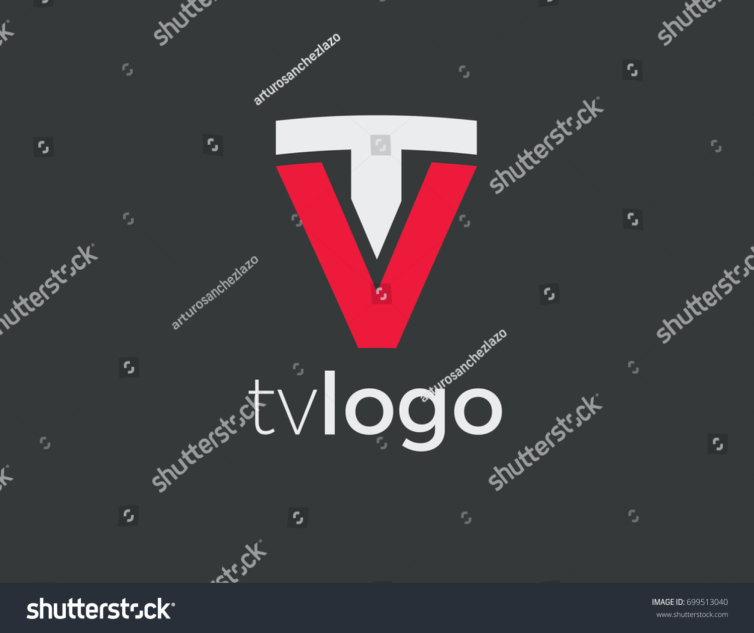 T V Logo: เวกเตอร์สต็อก (ปลอดค่าลิขสิทธิ์) 699513040