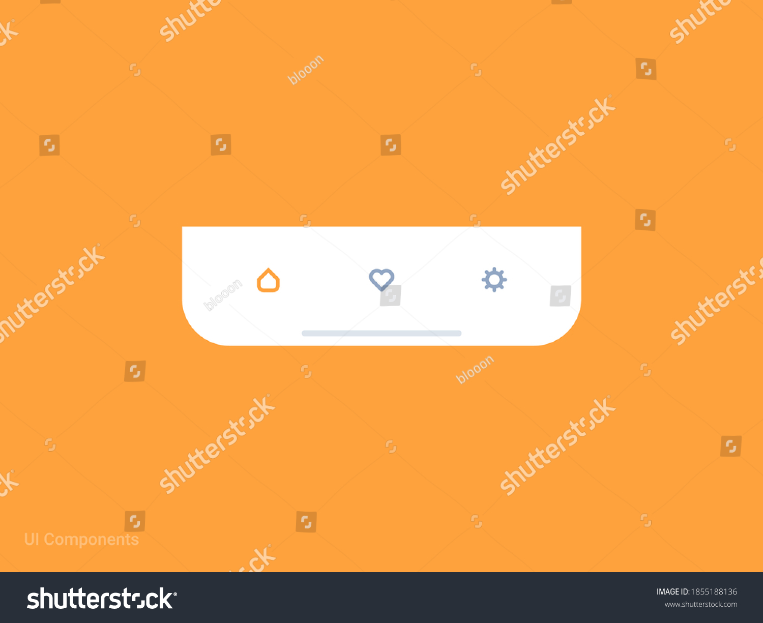 Tab Bar Rounded Outlines Home Like Stock Vector (Royalty Free ...