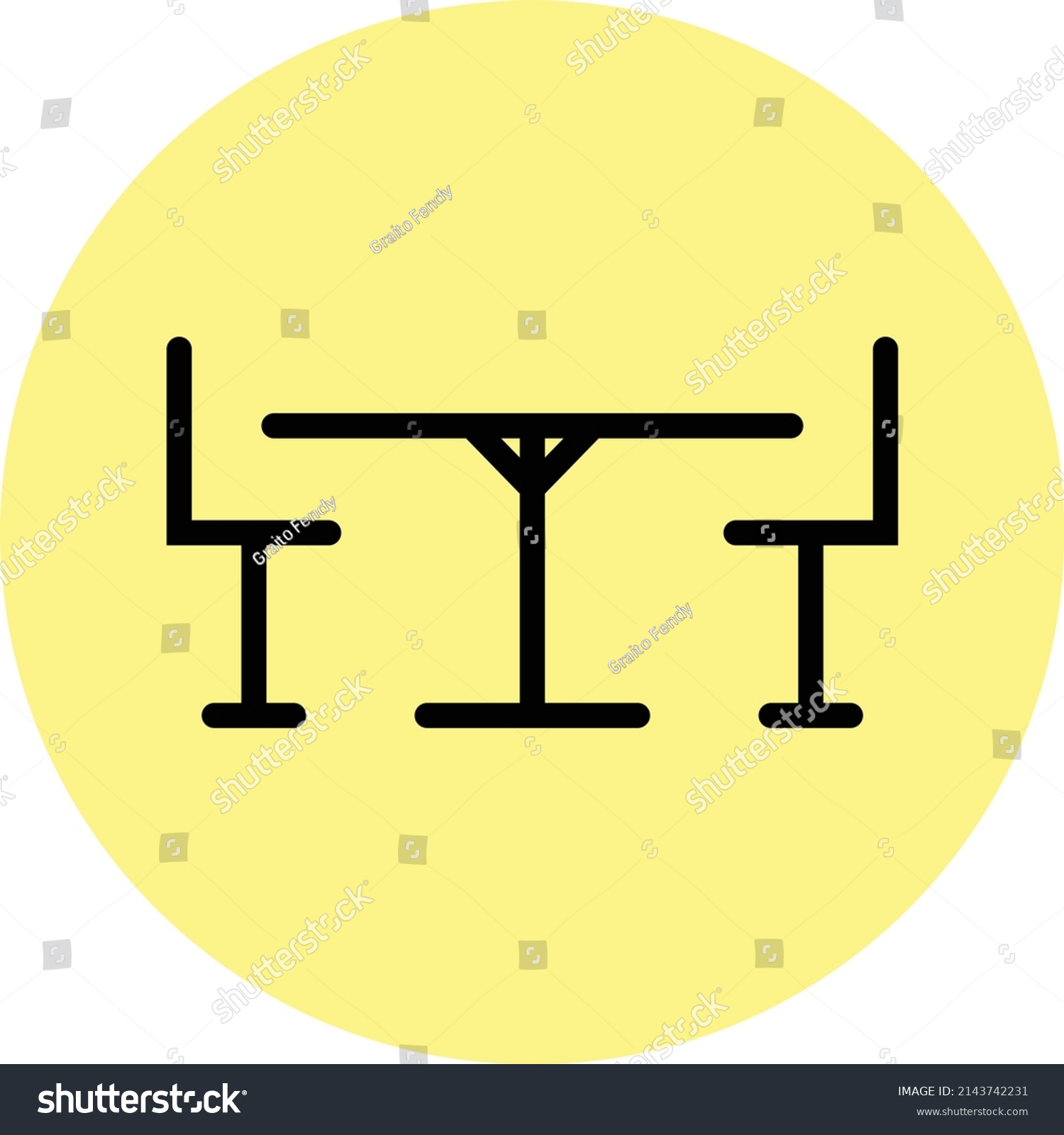 Table Chairs Icon Flat Vector Illustration Stock Vector (Royalty Free ...