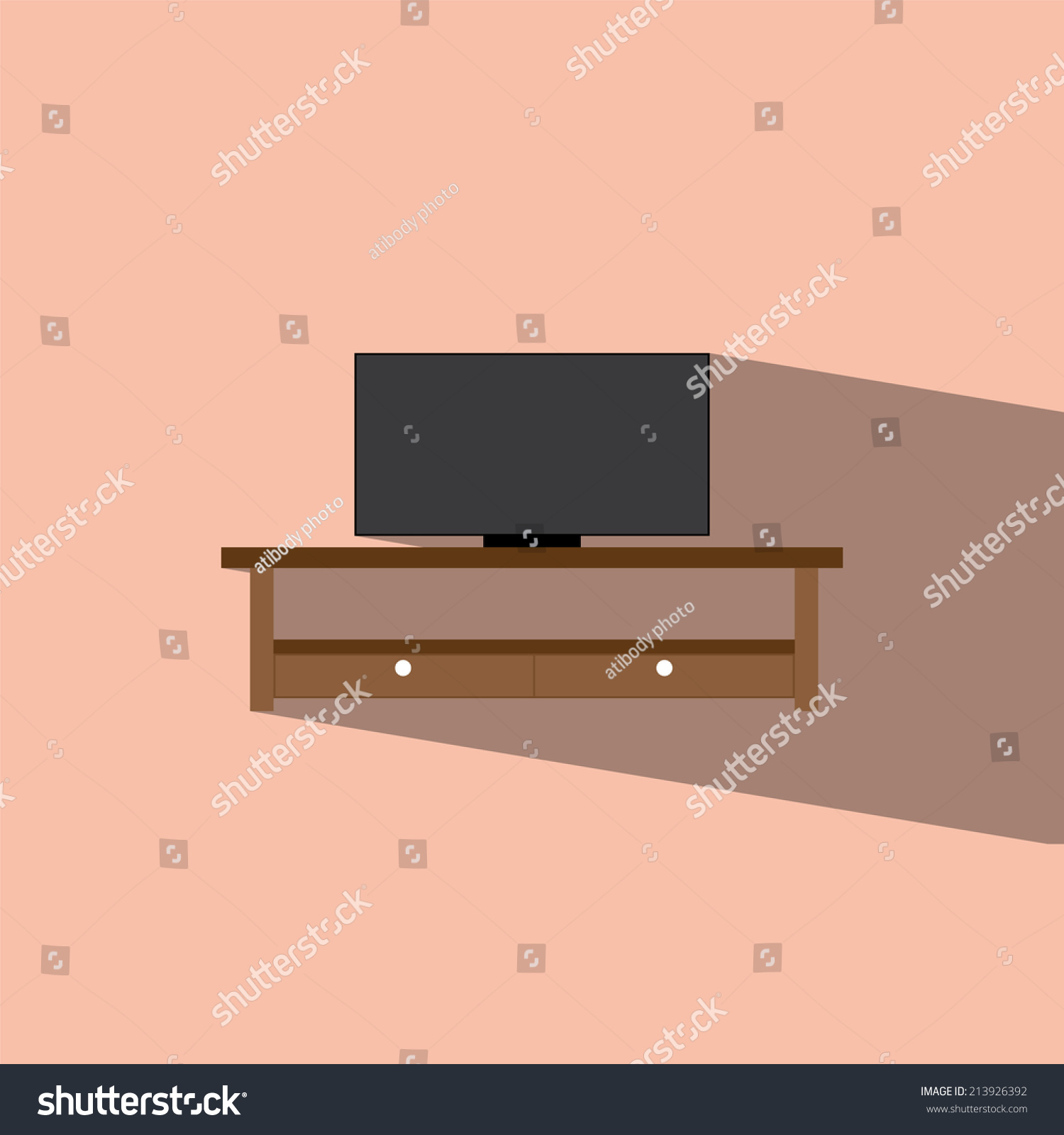 Table Television Flat Icon Vector Illustration Stock Vector (Royalty ...
