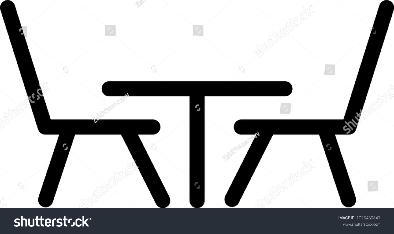 Table Chair Icon Vector: vector de stock (libre de regalías) 1025439847 ...