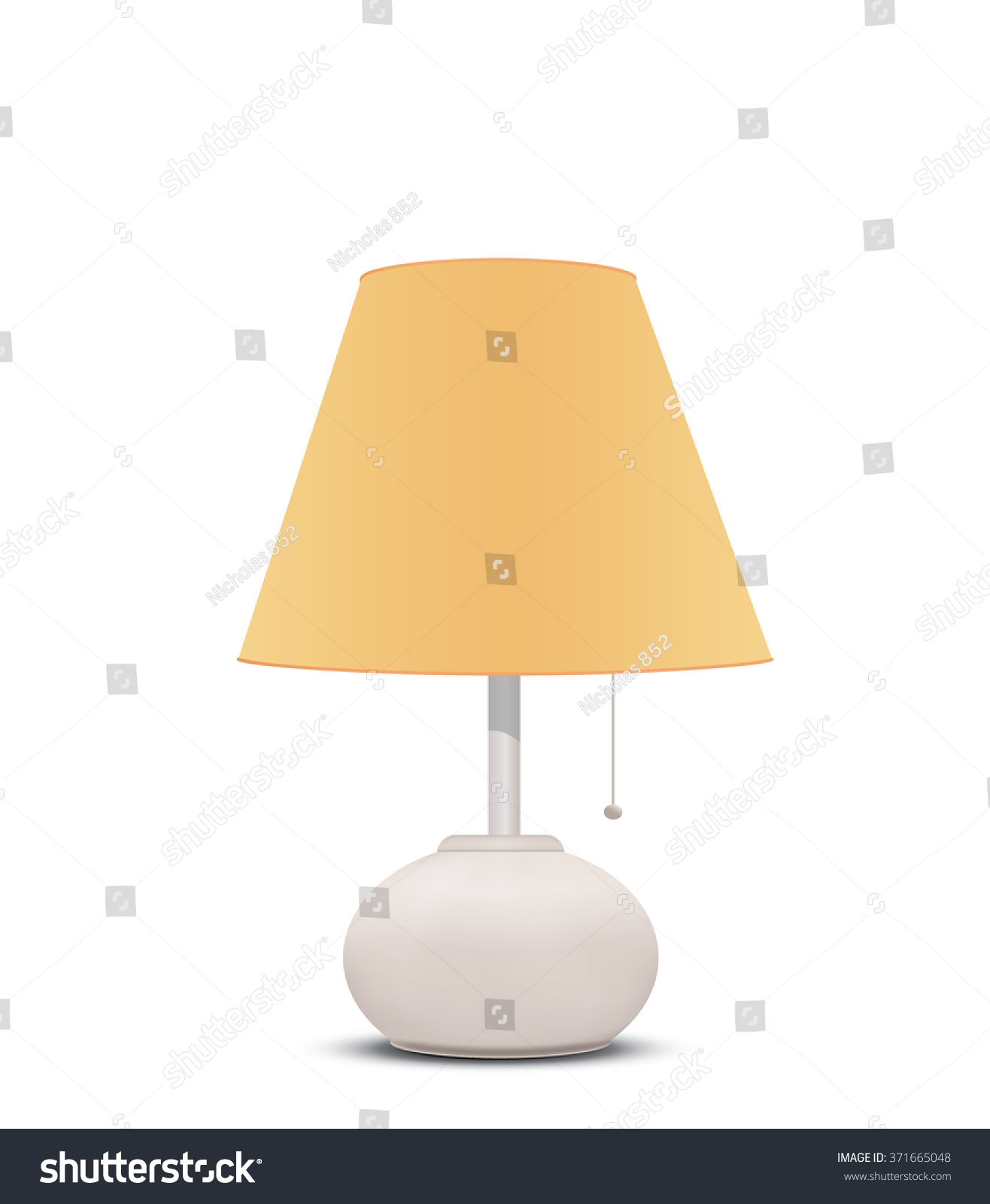 Table Lamp Isolated On White Background Stock Vector (Royalty Free ...