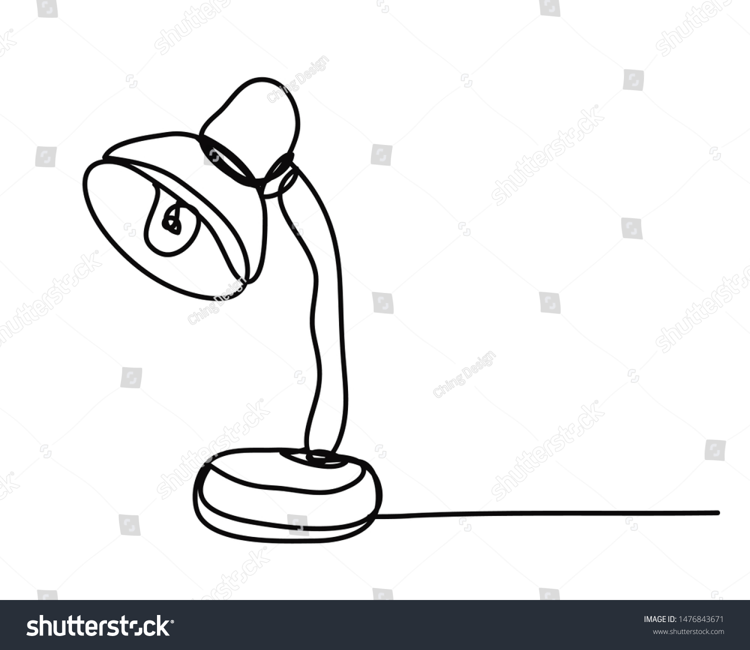 Table Lamp Line Drawing Style Vector Stock Vector (Royalty Free ...