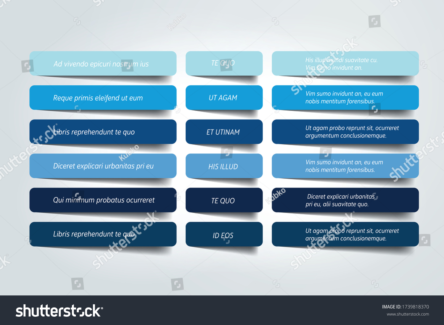 Table Schedule Design Template 6 Row Stock Vector (Royalty Free ...