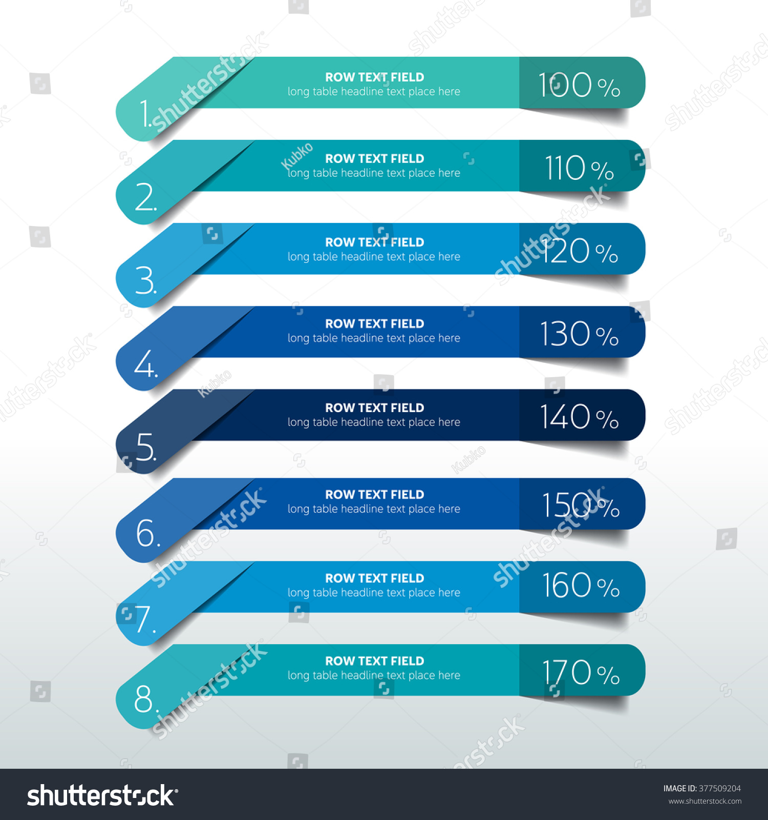 Table Schedule Design Template 8 Row Stock Vector (Royalty Free) 377509204