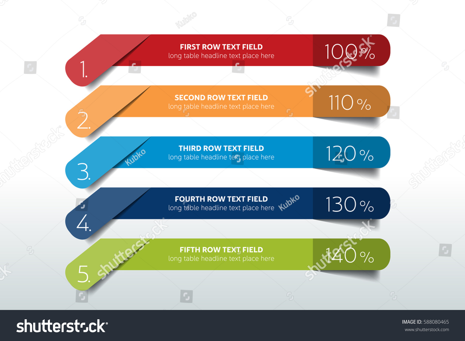 Table Schedule Design Template 5 Row Stock Vector (Royalty Free ...