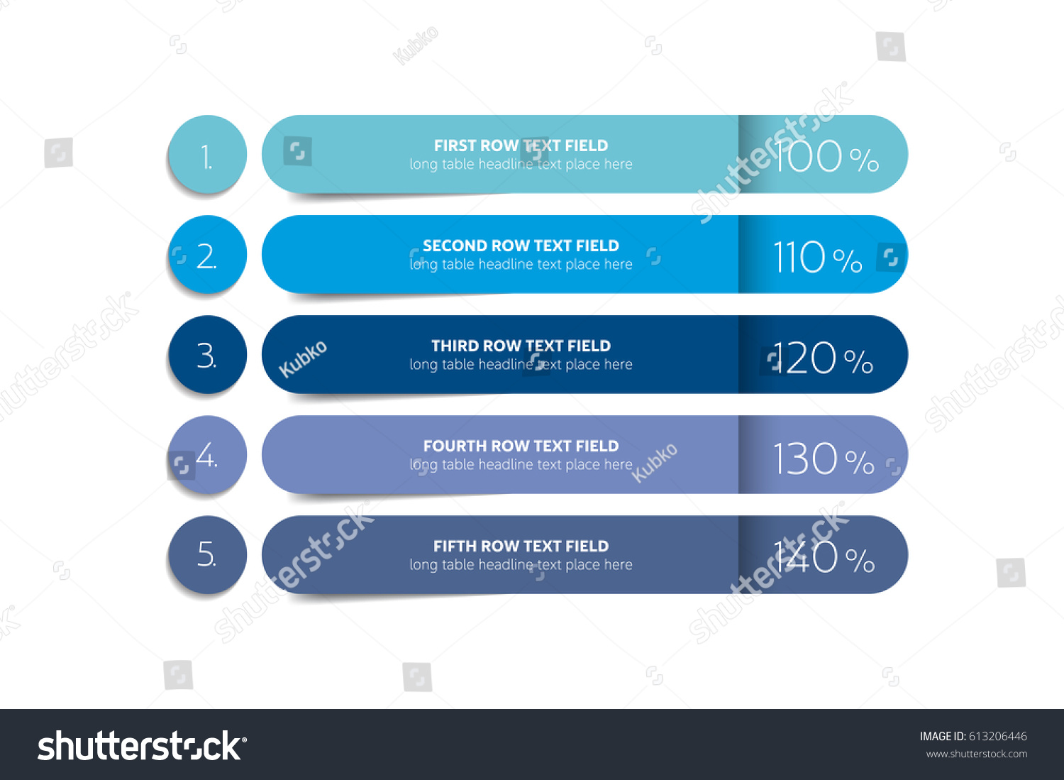 Table Schedule Design Template 5 Row Stock Vector (Royalty Free ...