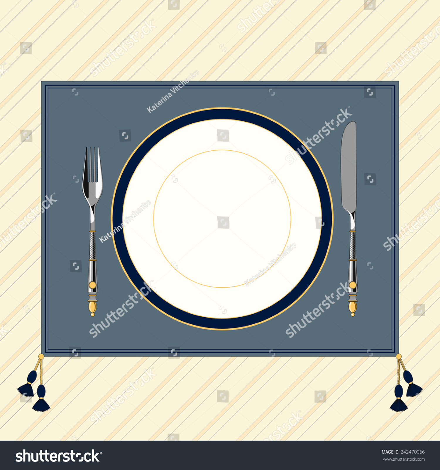 Table Setting Classic Style 4 Stock Vector (Royalty Free) 242470066