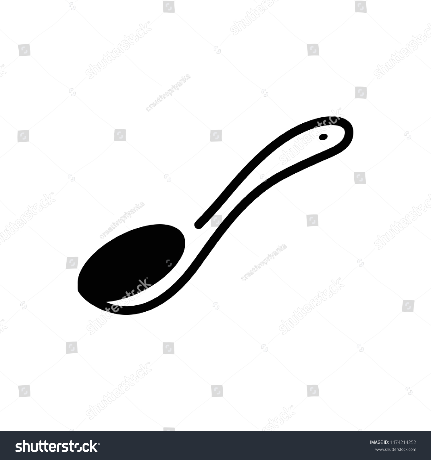 Tablespoon Vector Black Icon Stock Vector (Royalty Free) 1474214252