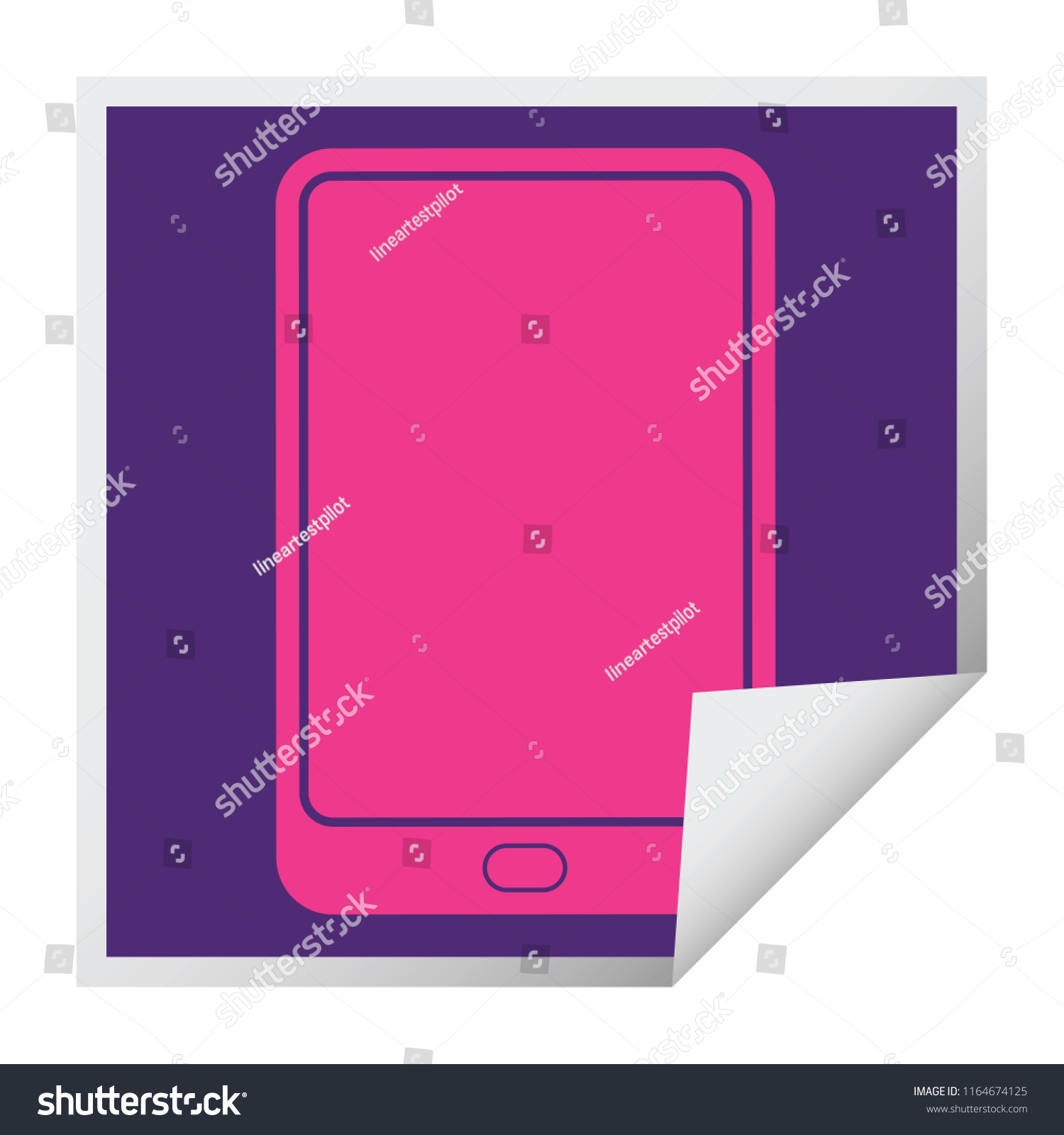 Tablet Computer Vector Illustration Square Peeling Stock Vector ...