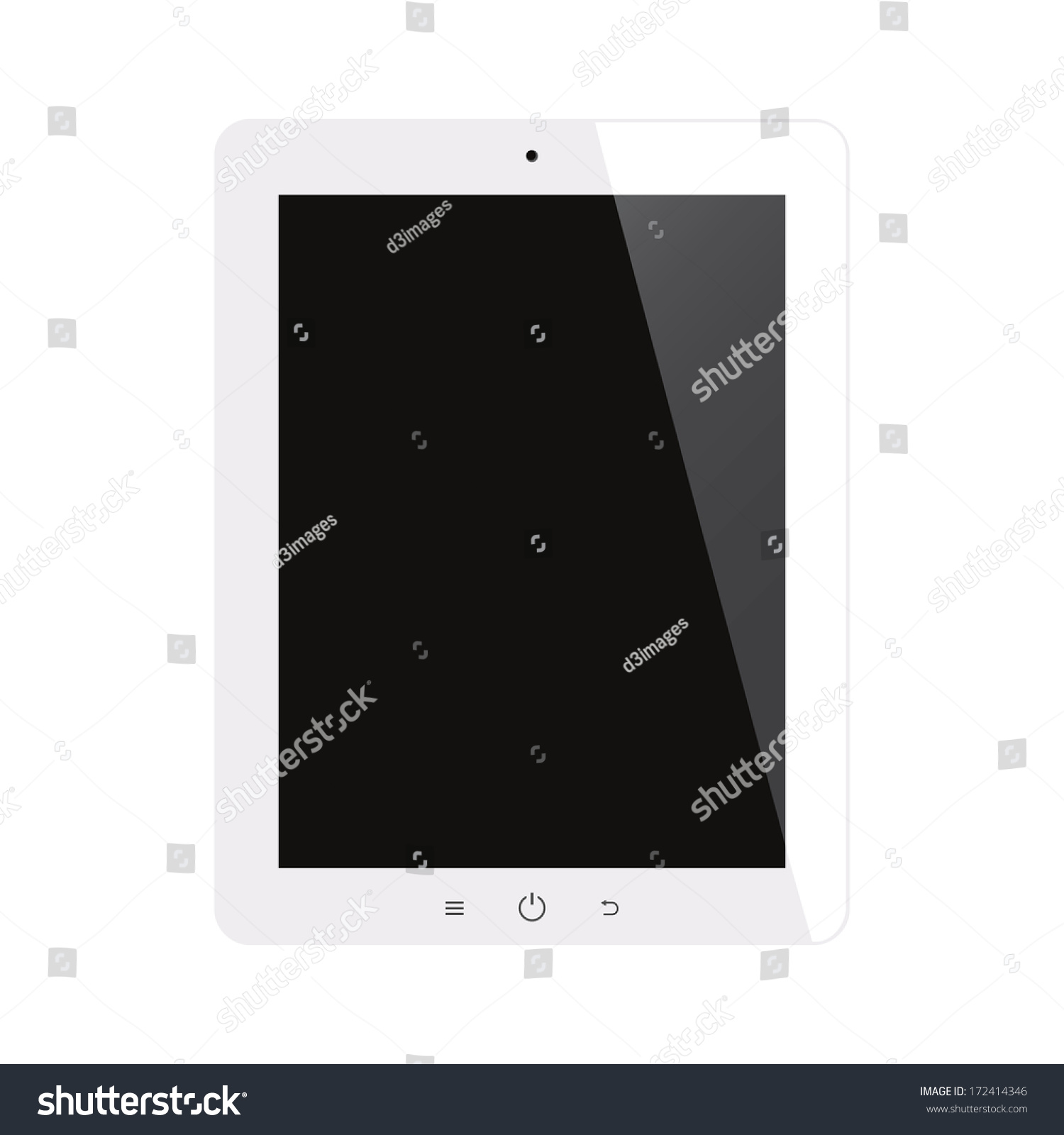 Tablet Computer Black Screen On Isolated Stock Vector (Royalty Free ...