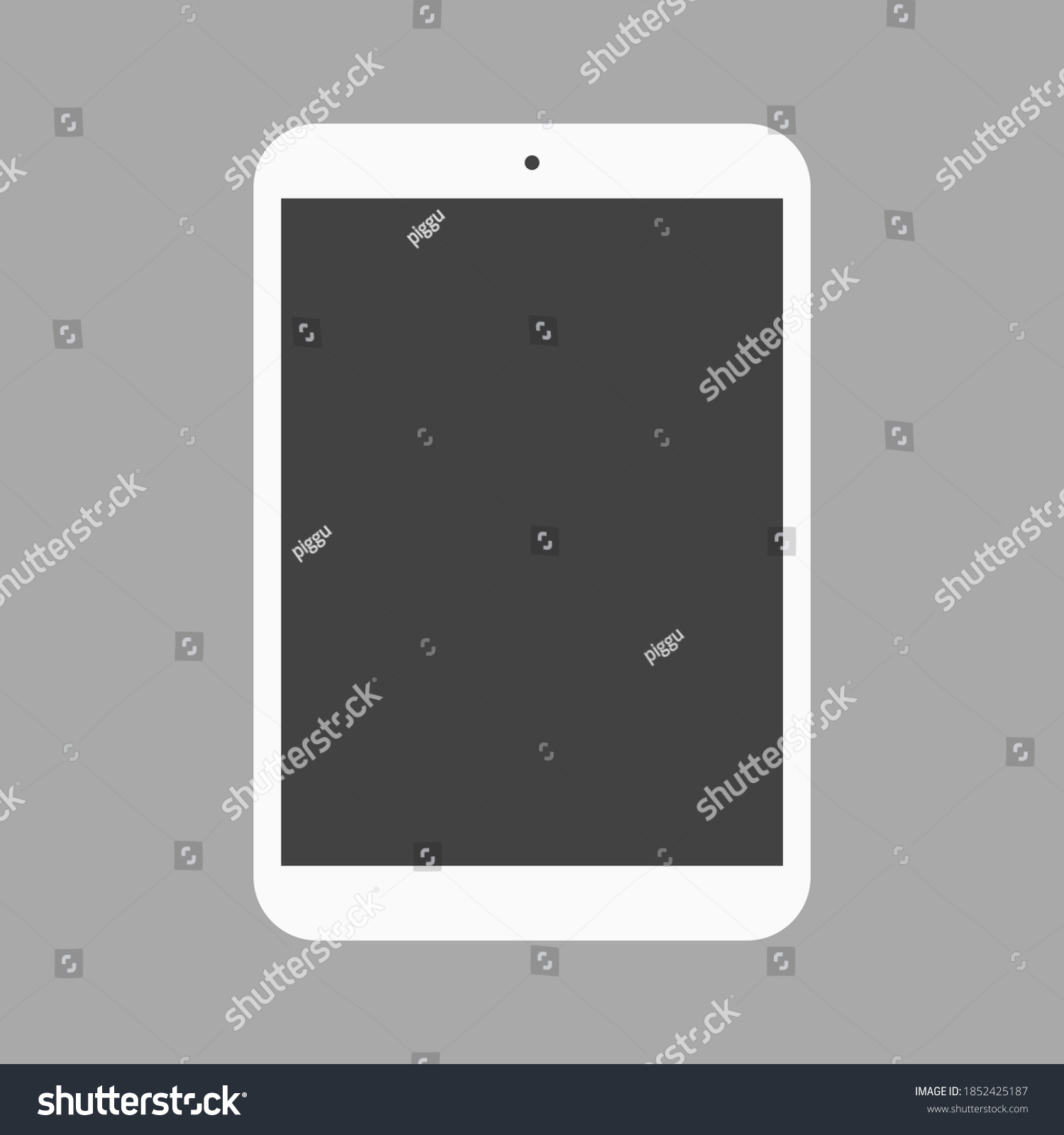 Tablet Computer Blank Dark Screen Isolated Stock Vector (Royalty Free ...