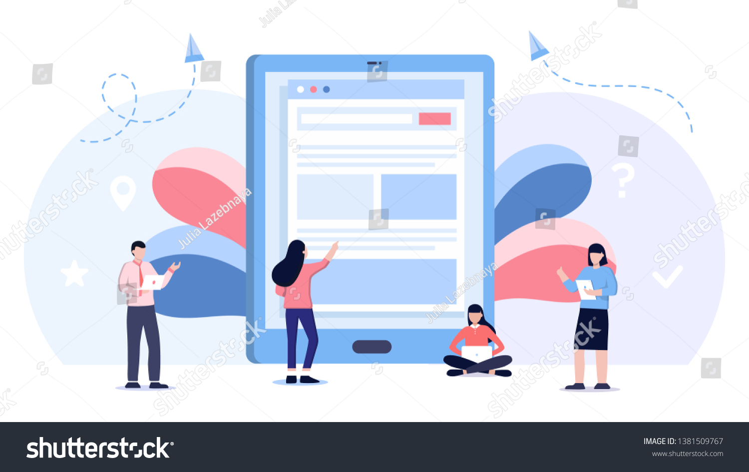 Tablet Screen Empty Internet Browser Window Stock Vector (Royalty Free ...