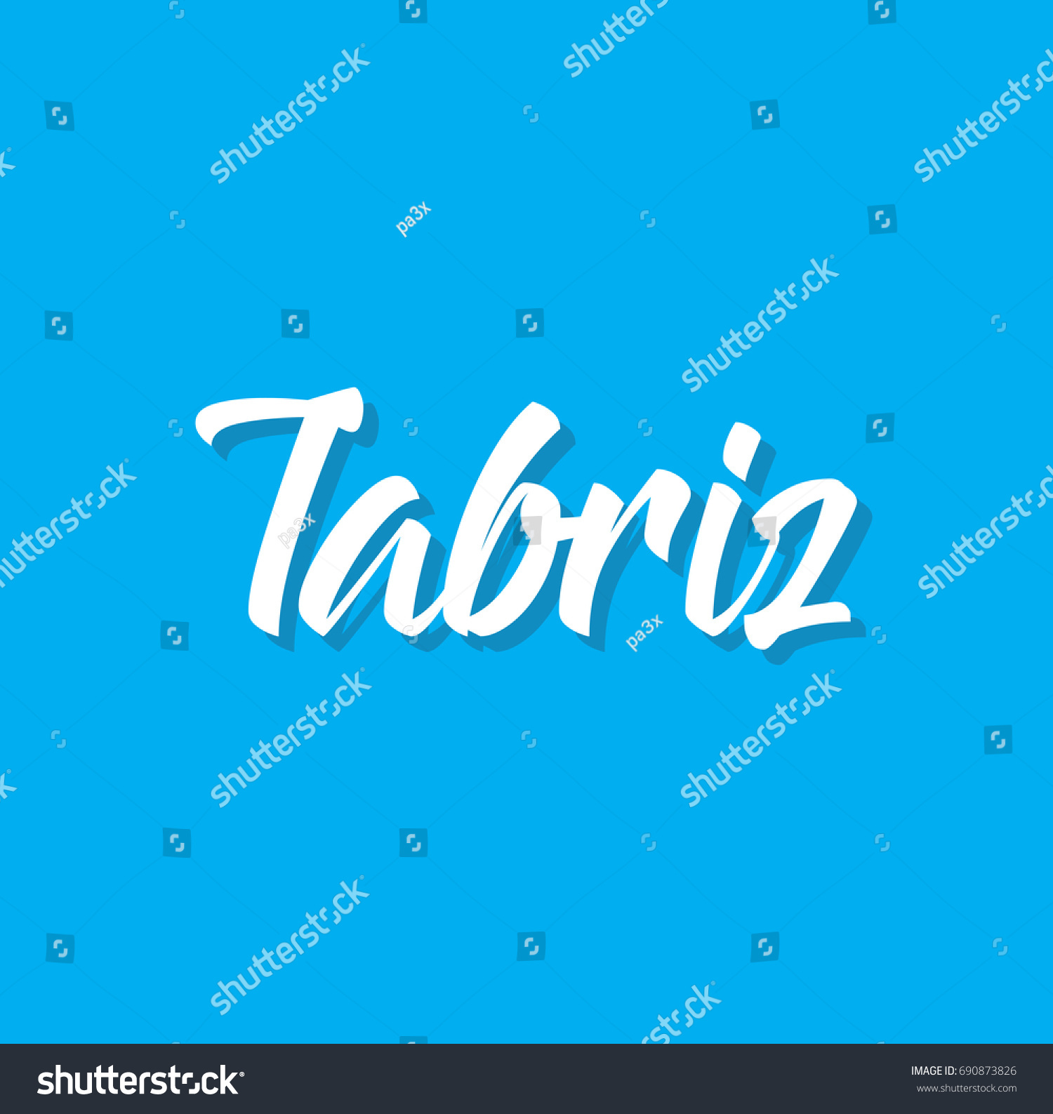 Tabriz Text Design Vector Calligraphy Typography Stock Vector (Royalty ...
