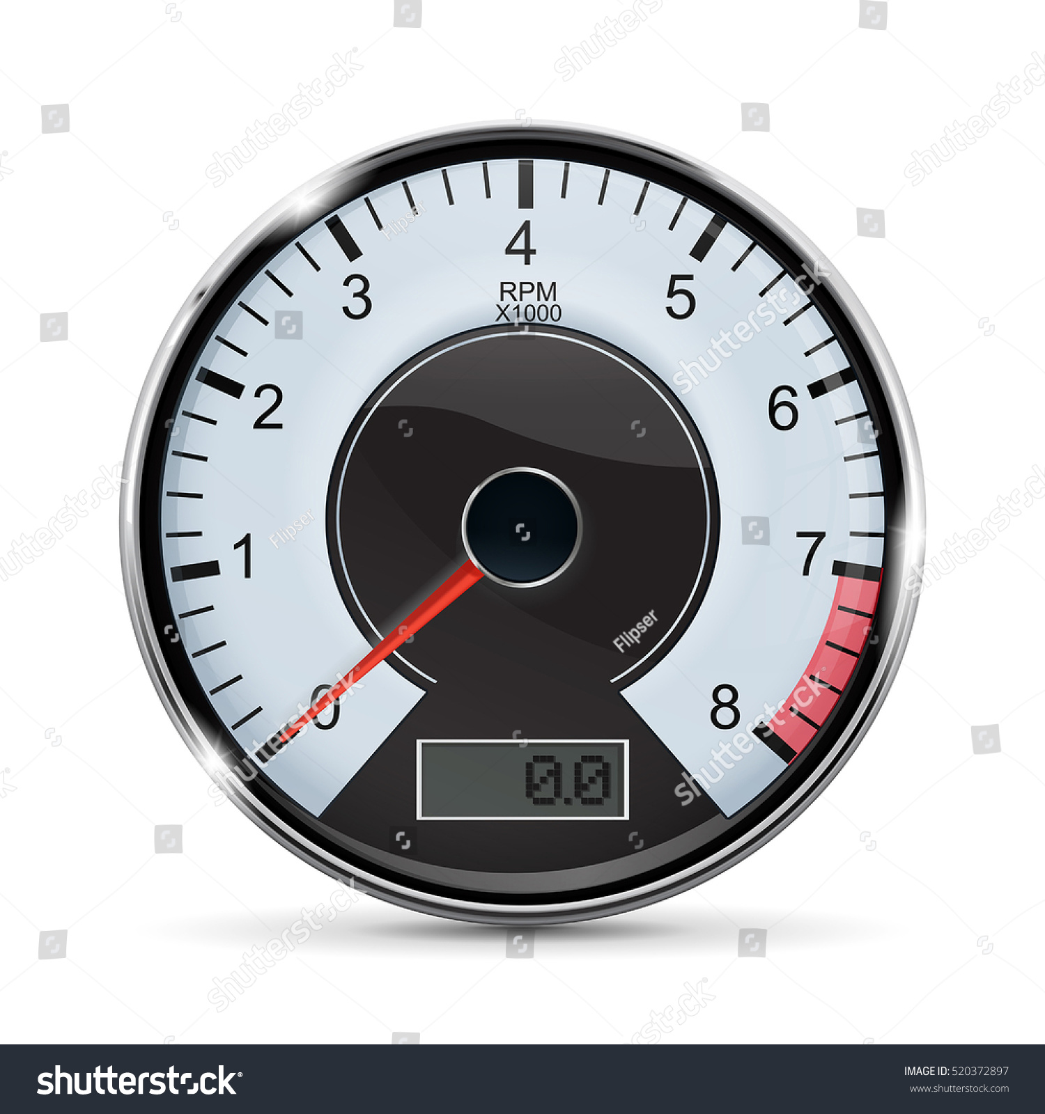 Tachometer Vector Illustration Isolated On White Stock Vector (Royalty ...