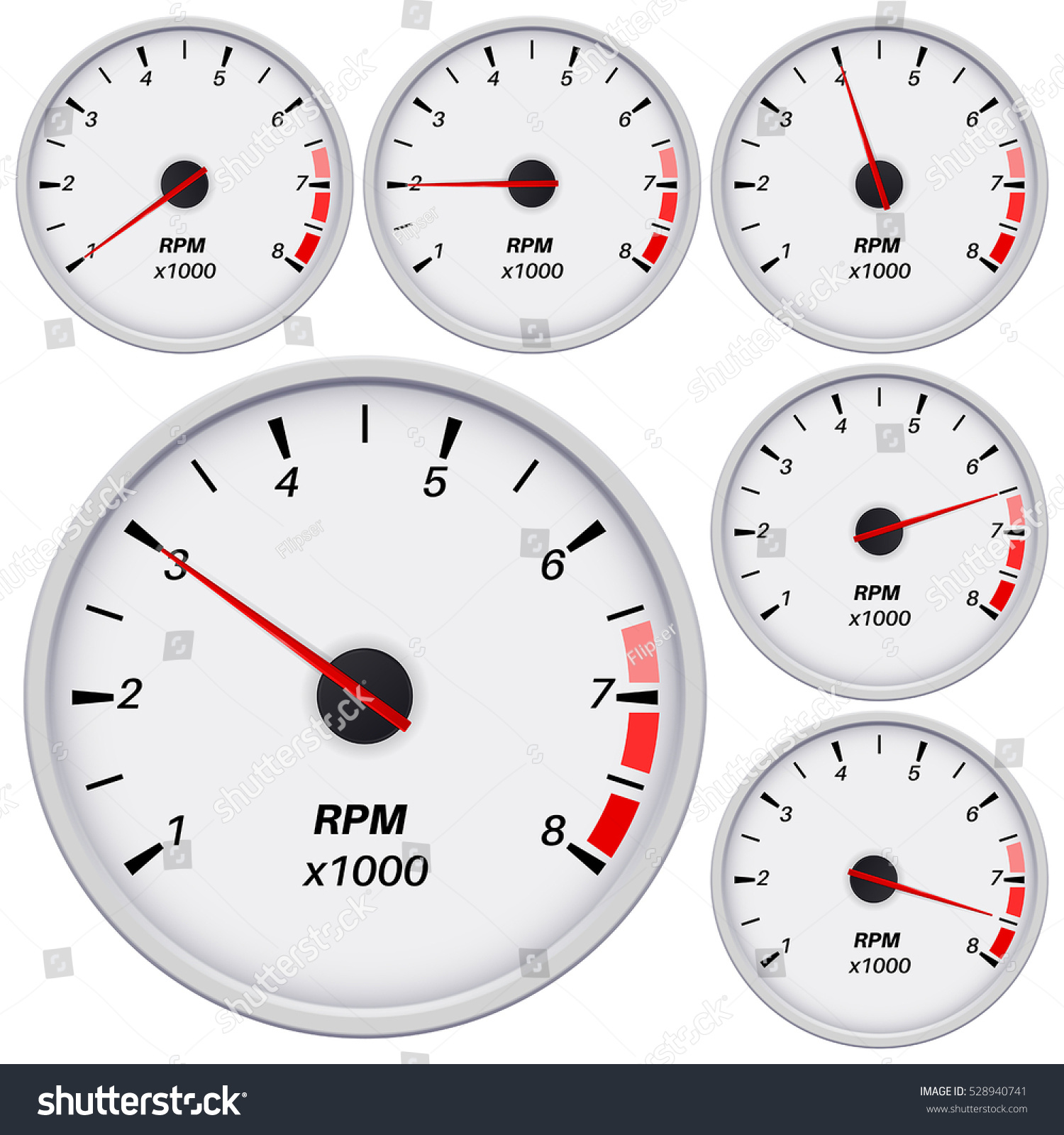 Tachometer Vector Illustration Isolated On White Stock Vector (Royalty ...