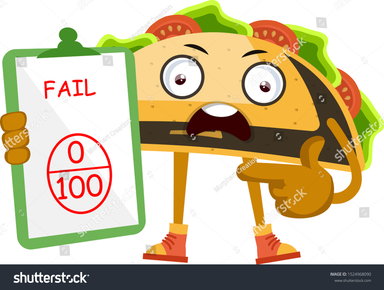 El taco falla en la prueba,: vector de stock (libre de regalías ...