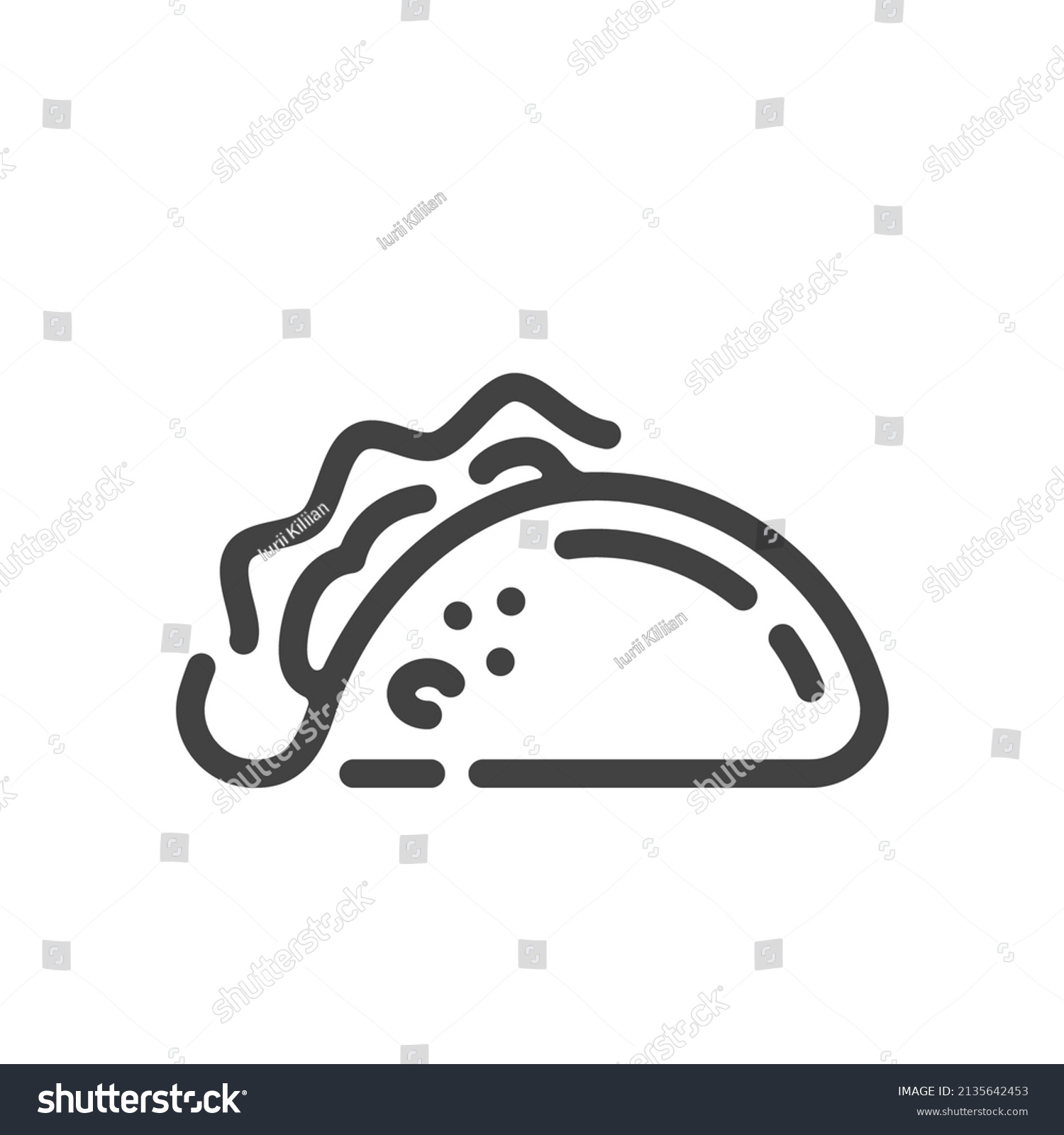 Taco Outline Icon Vector Illustration Stock Vector (Royalty Free ...