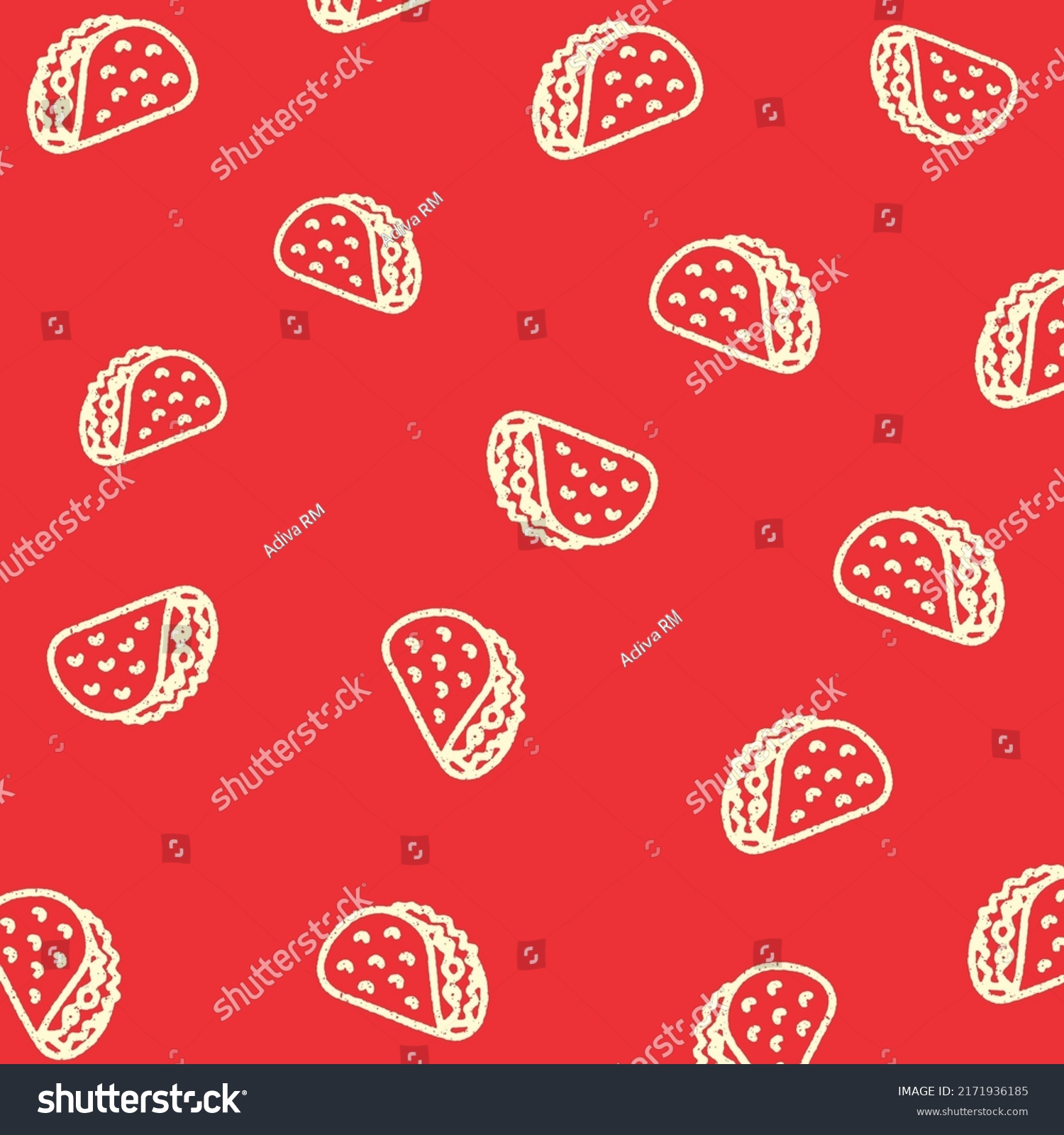 Taco Pattern Line Art Vector Design Stock Vector (Royalty Free ...
