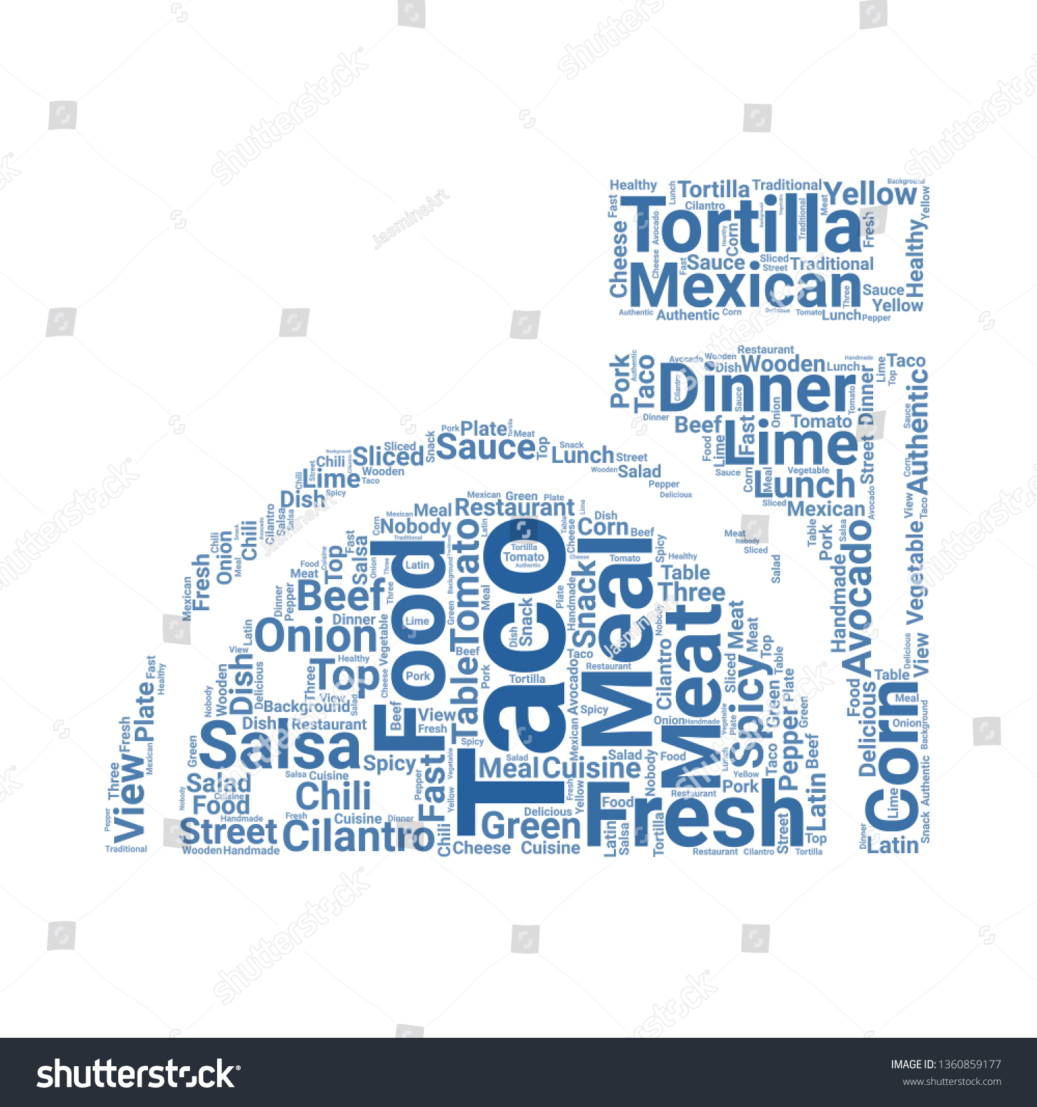 Taco Word Cloud Tag Cloud About Stock Vector (Royalty Free) 1360859177 ...