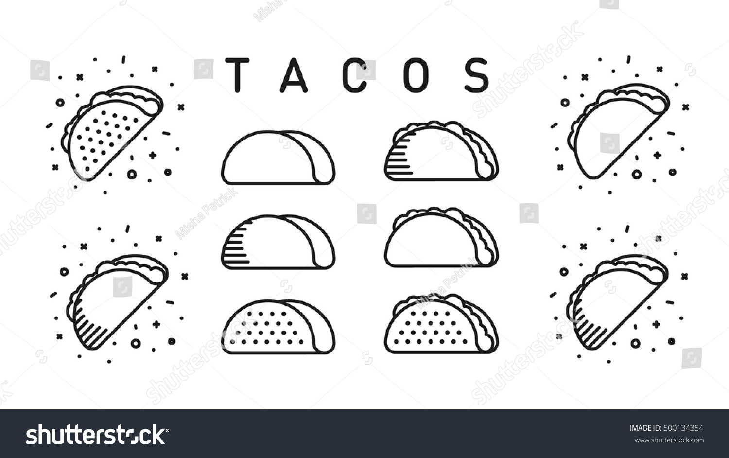 Tacos Icon Set Stock Vector (Royalty Free) 500134354
