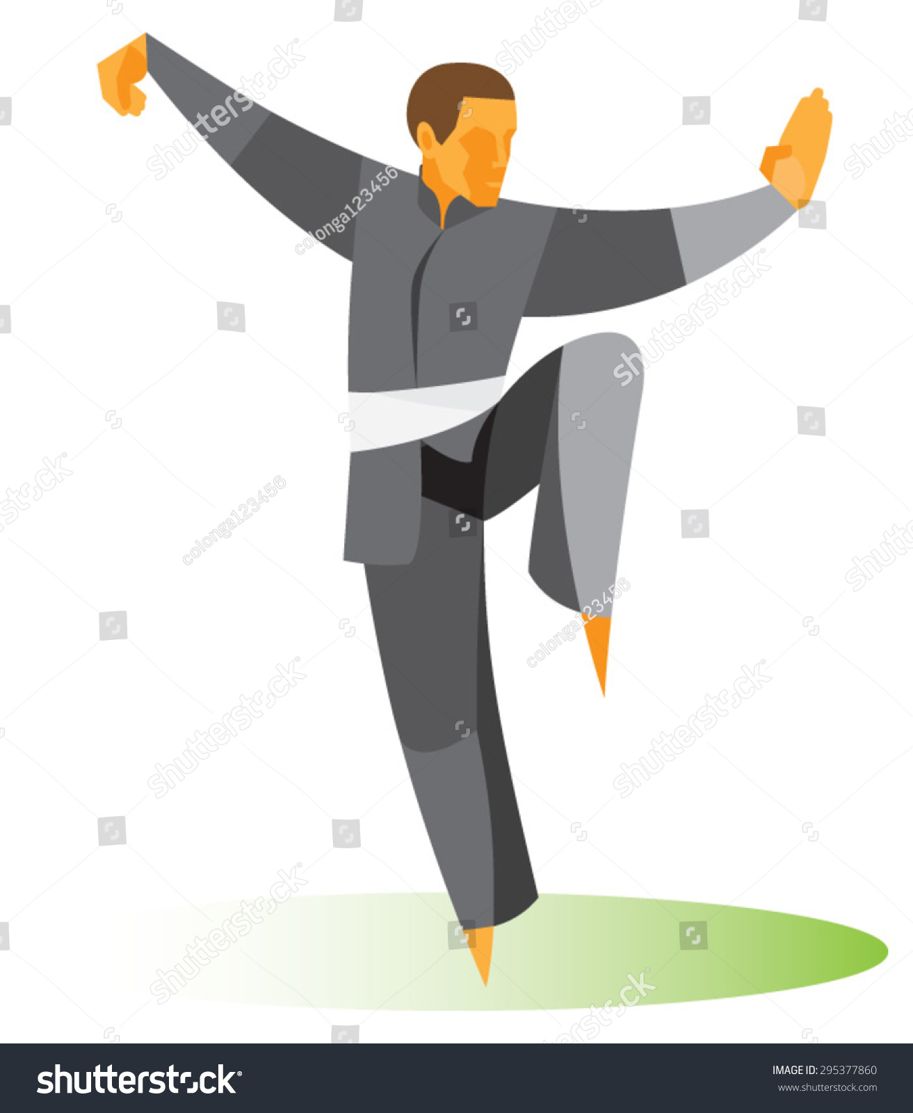Tai Chi pose: vector de stock (libre de regalías) 295377860