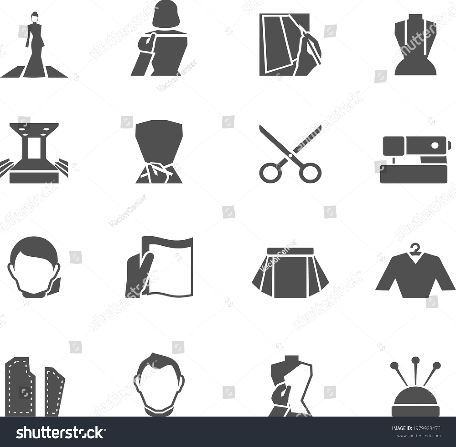 Tailor Icon Set Vector Eps 10 Stock Vector (Royalty Free) 1979928473 ...
