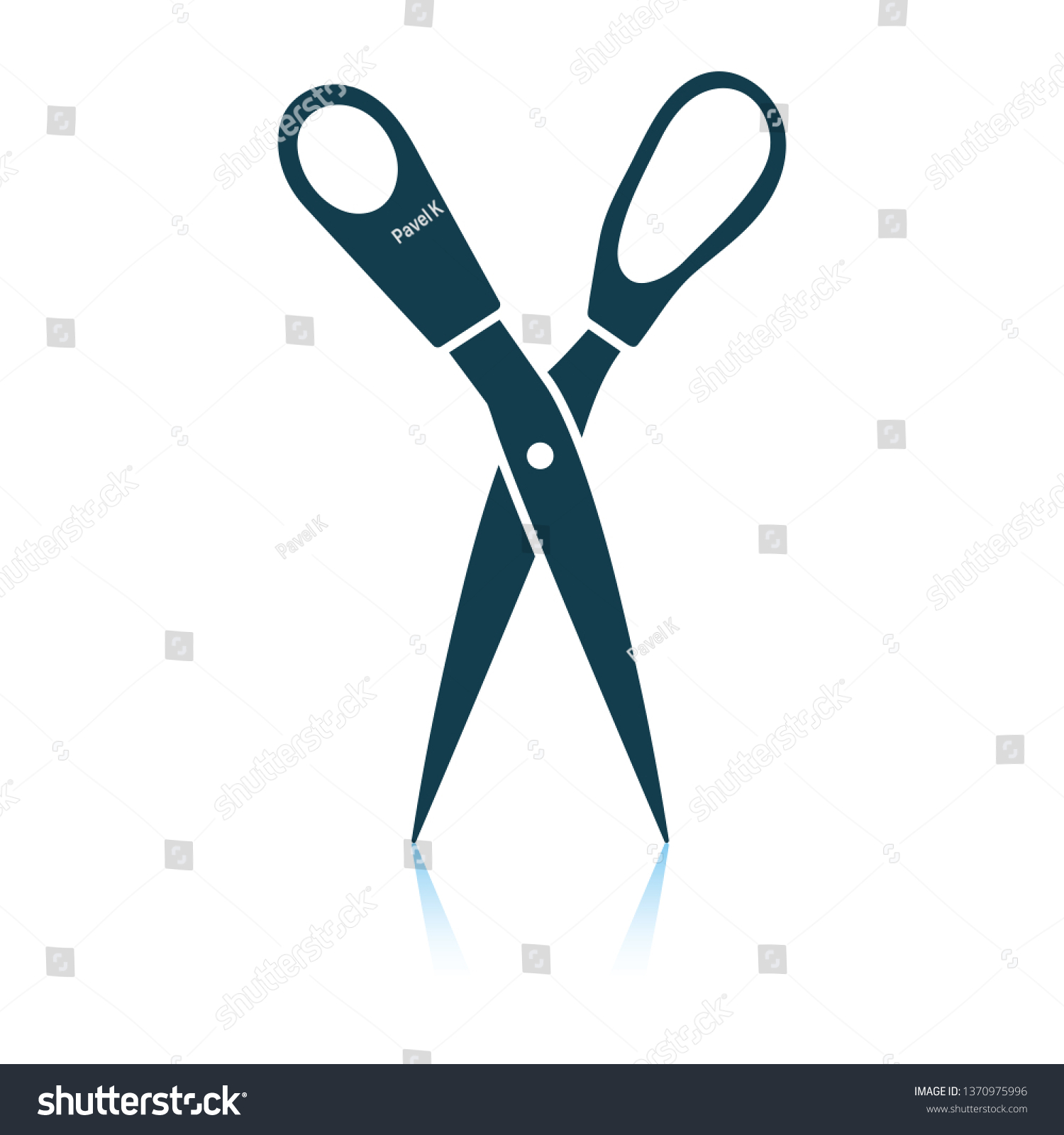 Tailor Scissor Icon Shadow Reflection Design Stock Vector (Royalty Free ...