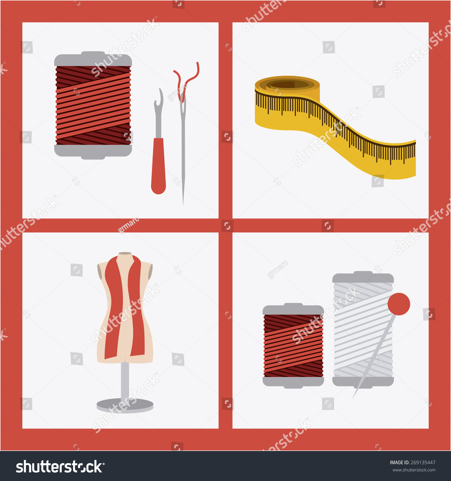 Tailor Shop Design Over Red Background Stock Vector (Royalty Free ...