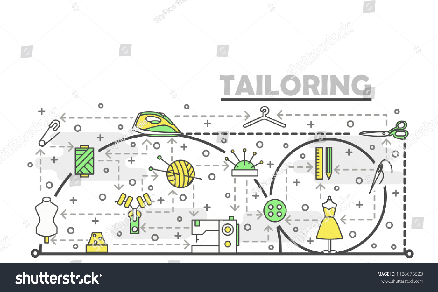 Tailoring Poster Banner Template Sewing Machine Stock Vector (Royalty ...