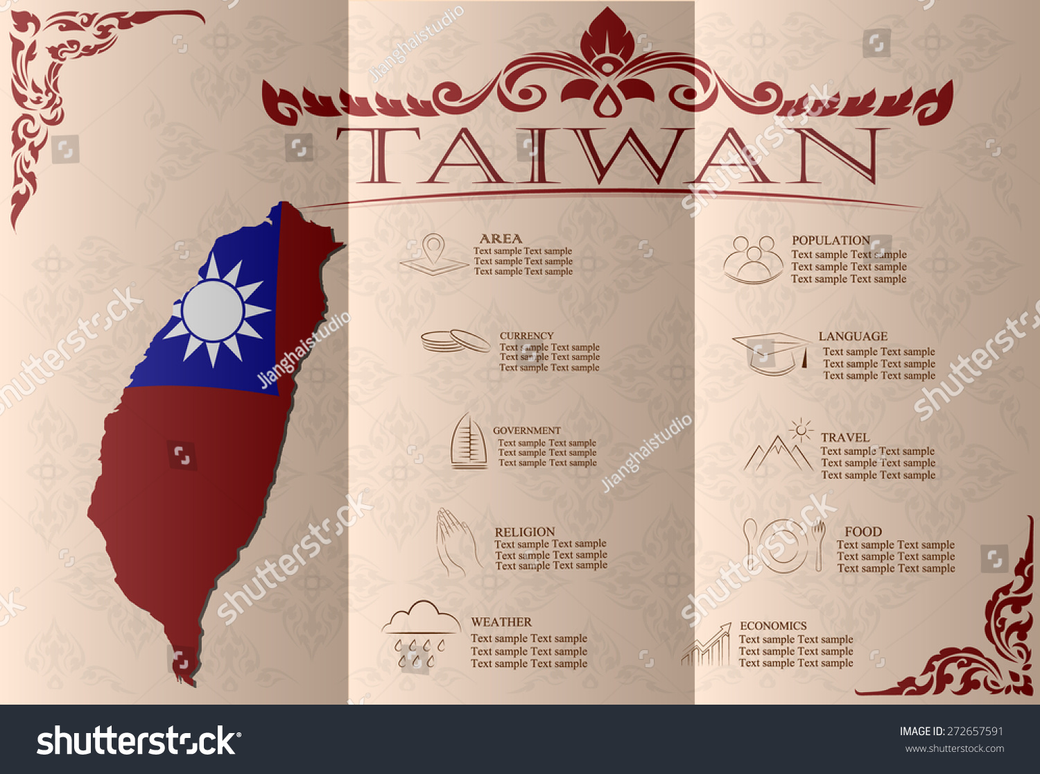 Taiwan Infographics Statistical Data Sights Vector Stock Vector ...