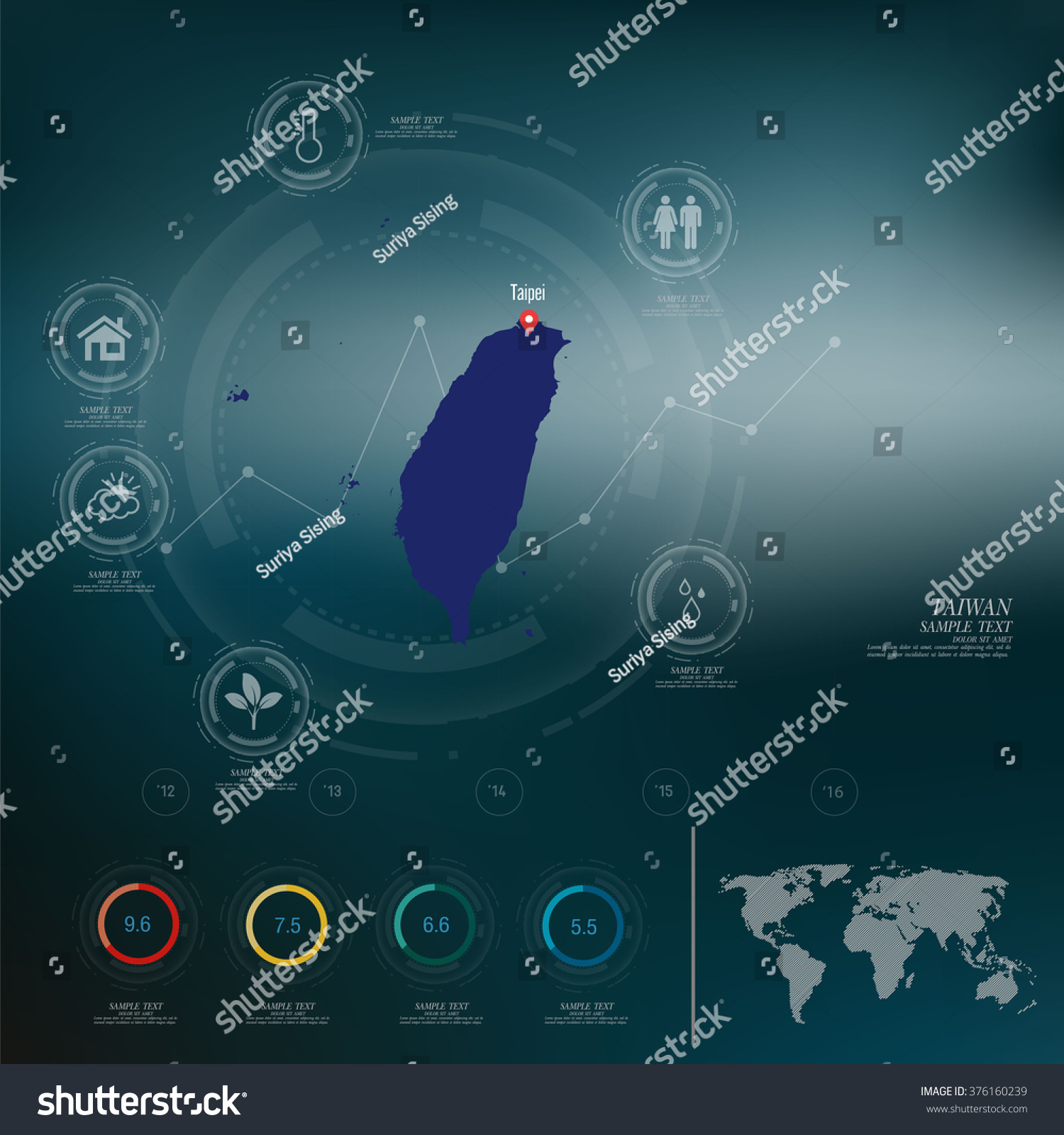 Taiwan Map Infographic Stock Vector (Royalty Free) 376160239 | Shutterstock