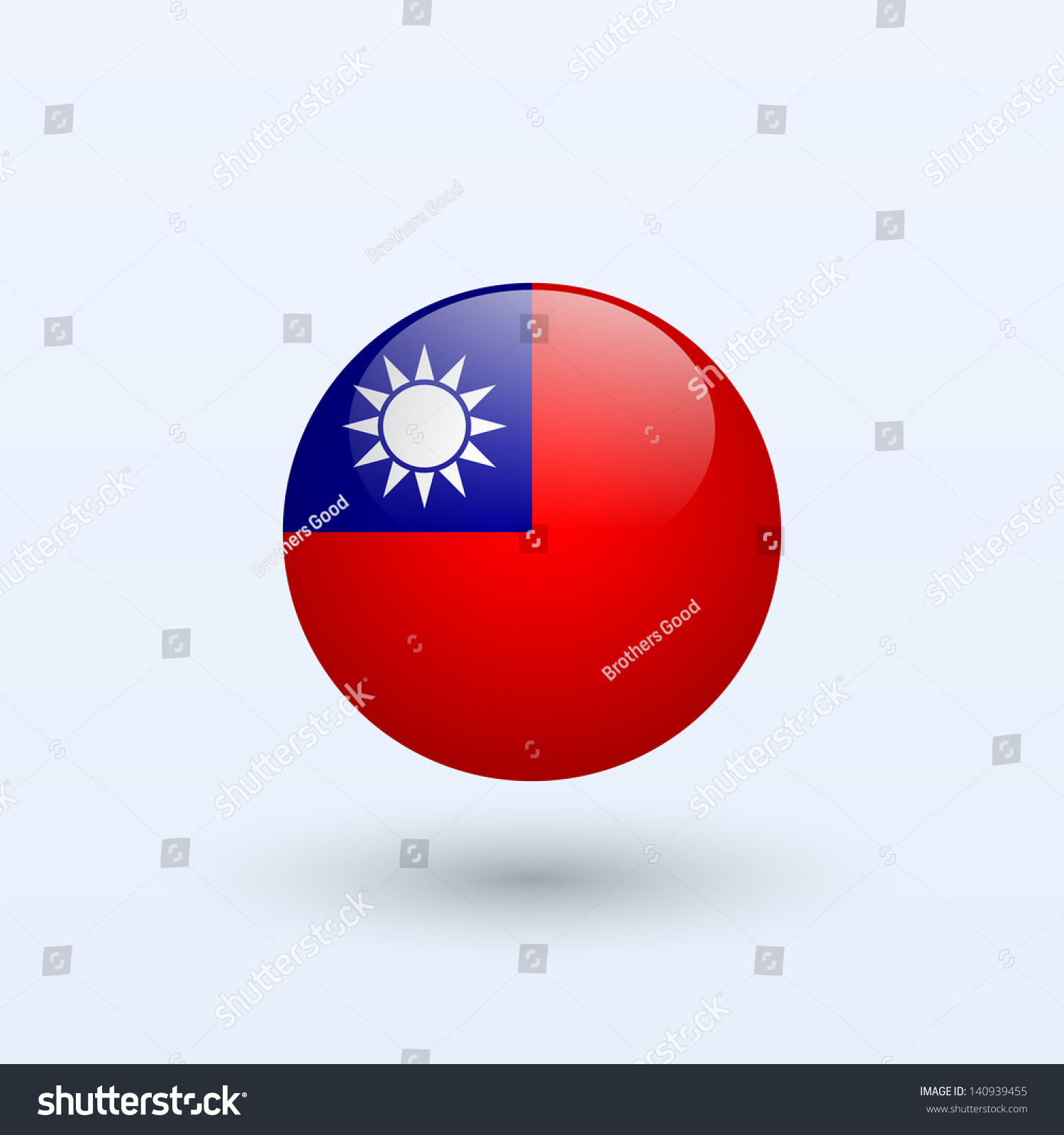 Taiwan Round Flag Vector Illustration Stock Vector (Royalty Free) 140939455