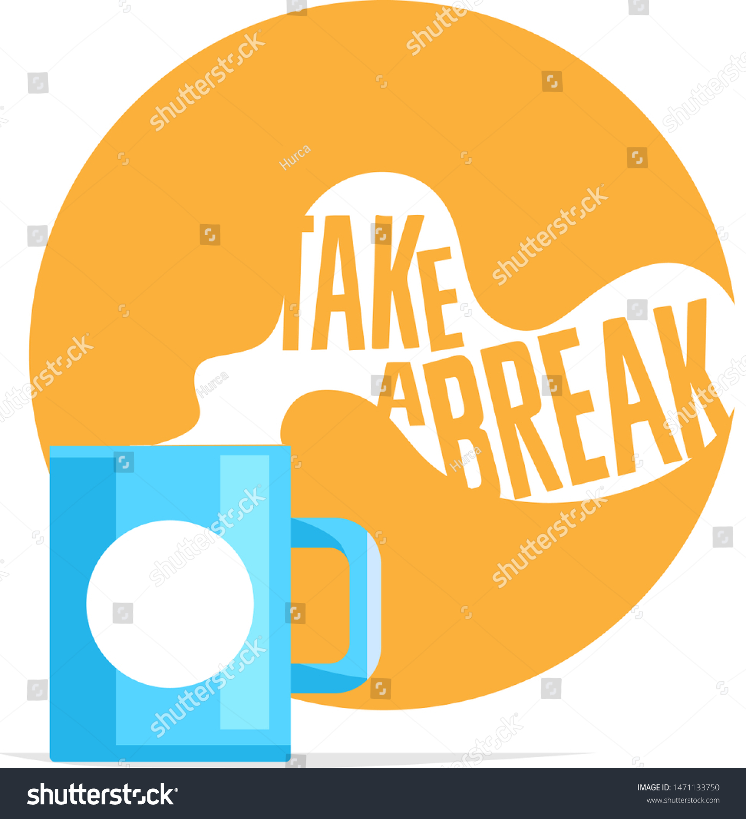 Take Break Cup Mug Vector Illustration Stock Vector (Royalty Free ...