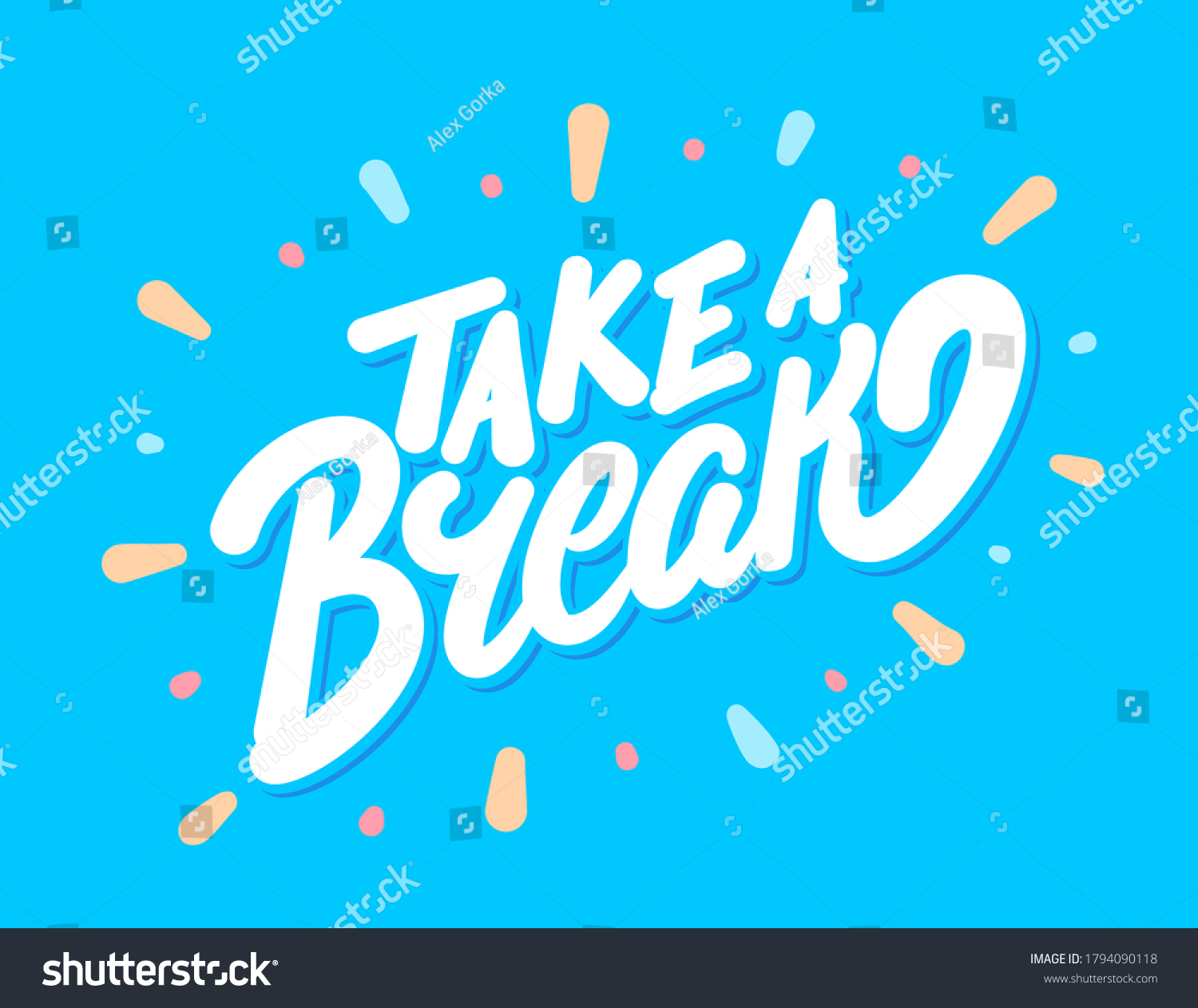 Take Break Vector Lettering Banner Stock Vector (Royalty Free ...