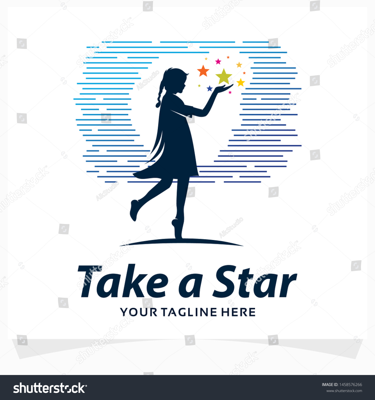 Take Star Logo Design Template Stock Vector (Royalty Free) 1458576266