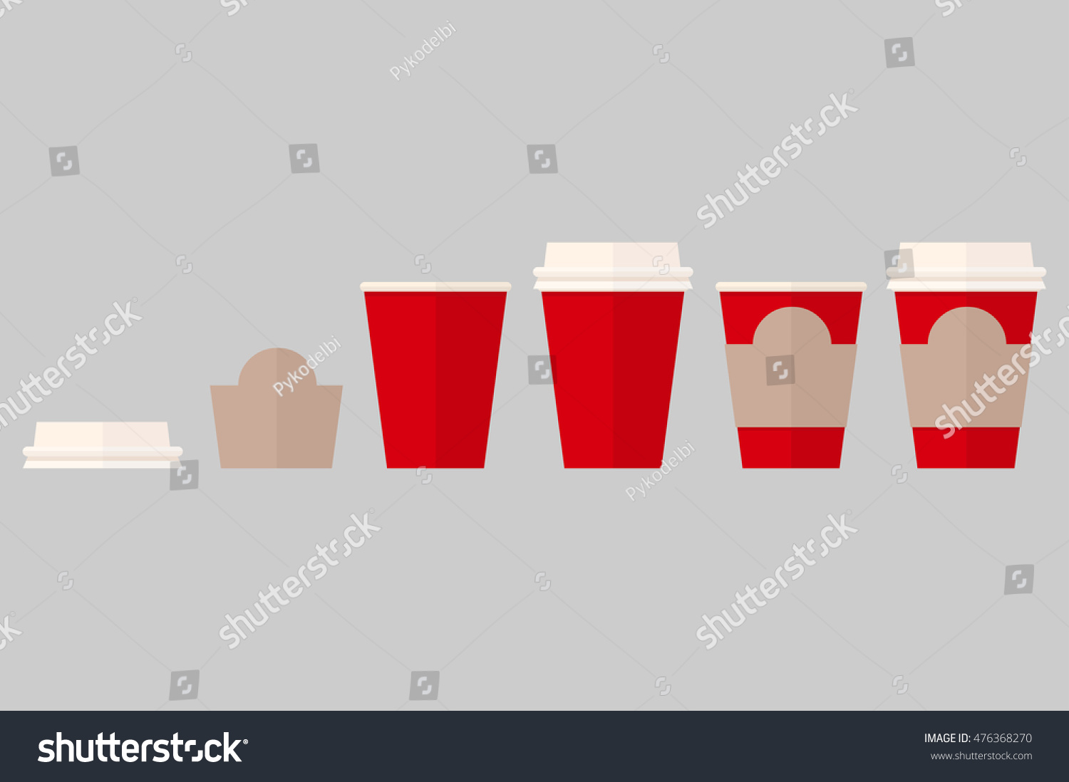 Take Away Coffee Cup Elements Set Stock Vector (Royalty Free) 476368270