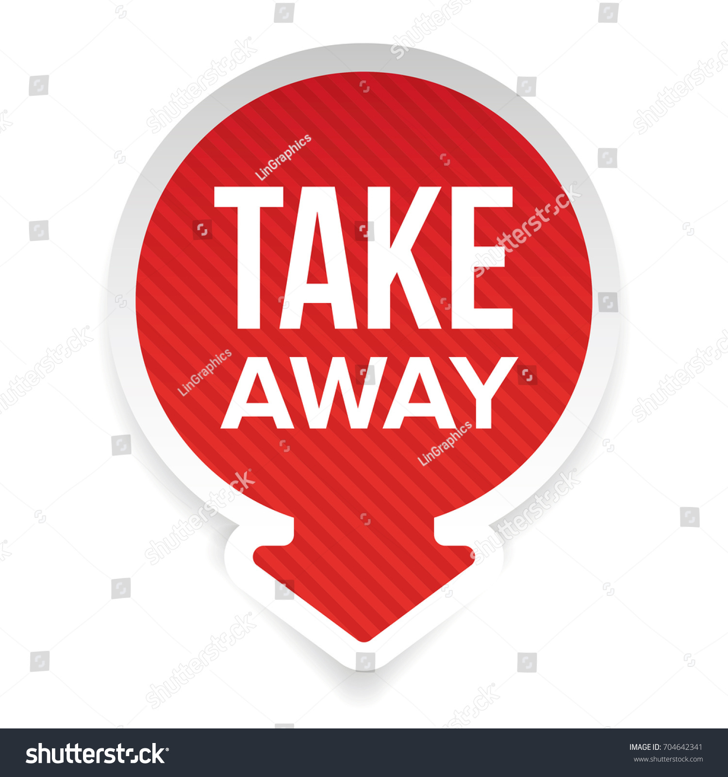 Take Away Sign Vector Label Arrow Stock Vector (Royalty Free) 704642341
