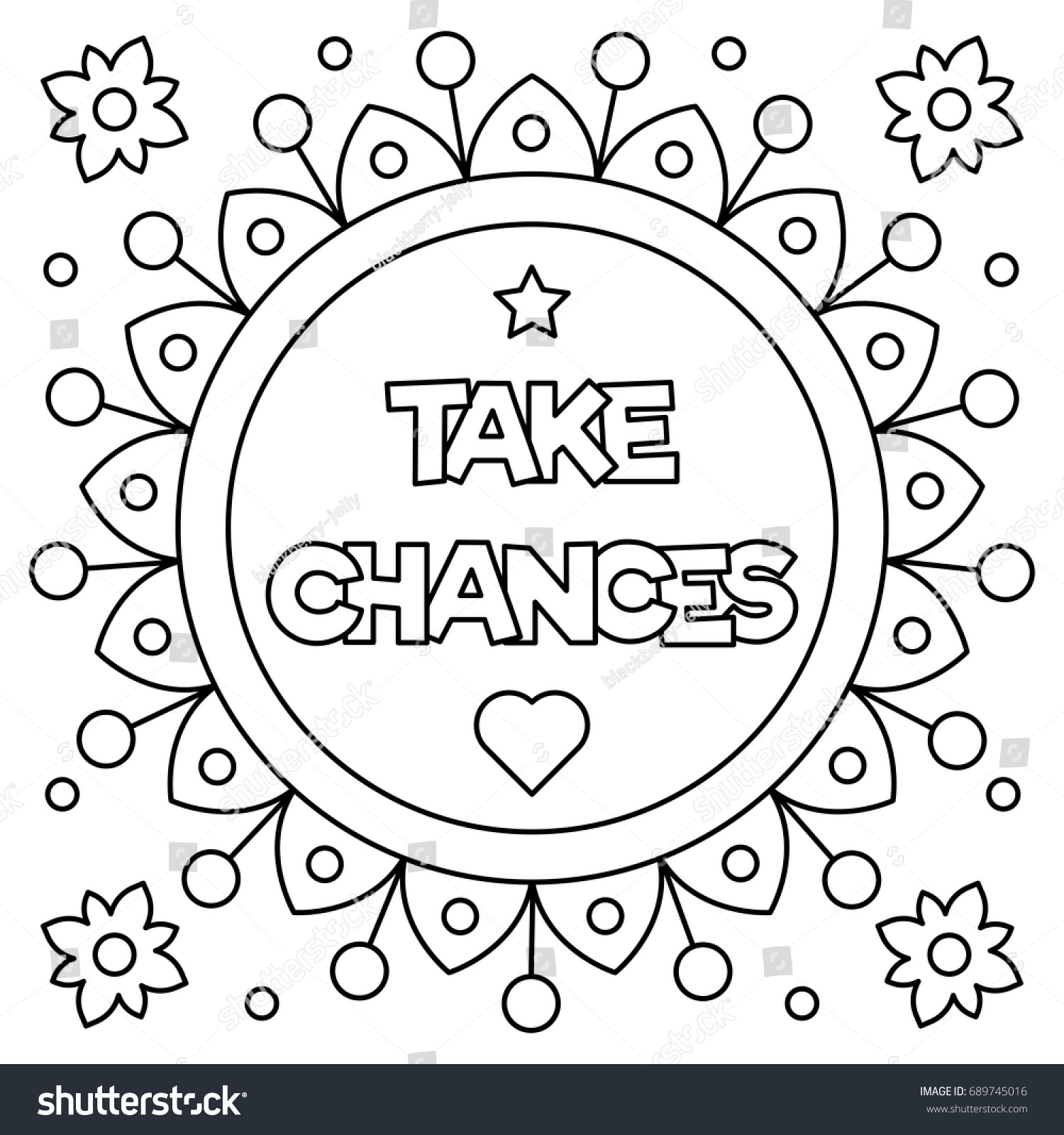 Take Chances Coloring Page Vector Illustration: เวกเตอร์สต็อก (ปลอดค่า ...