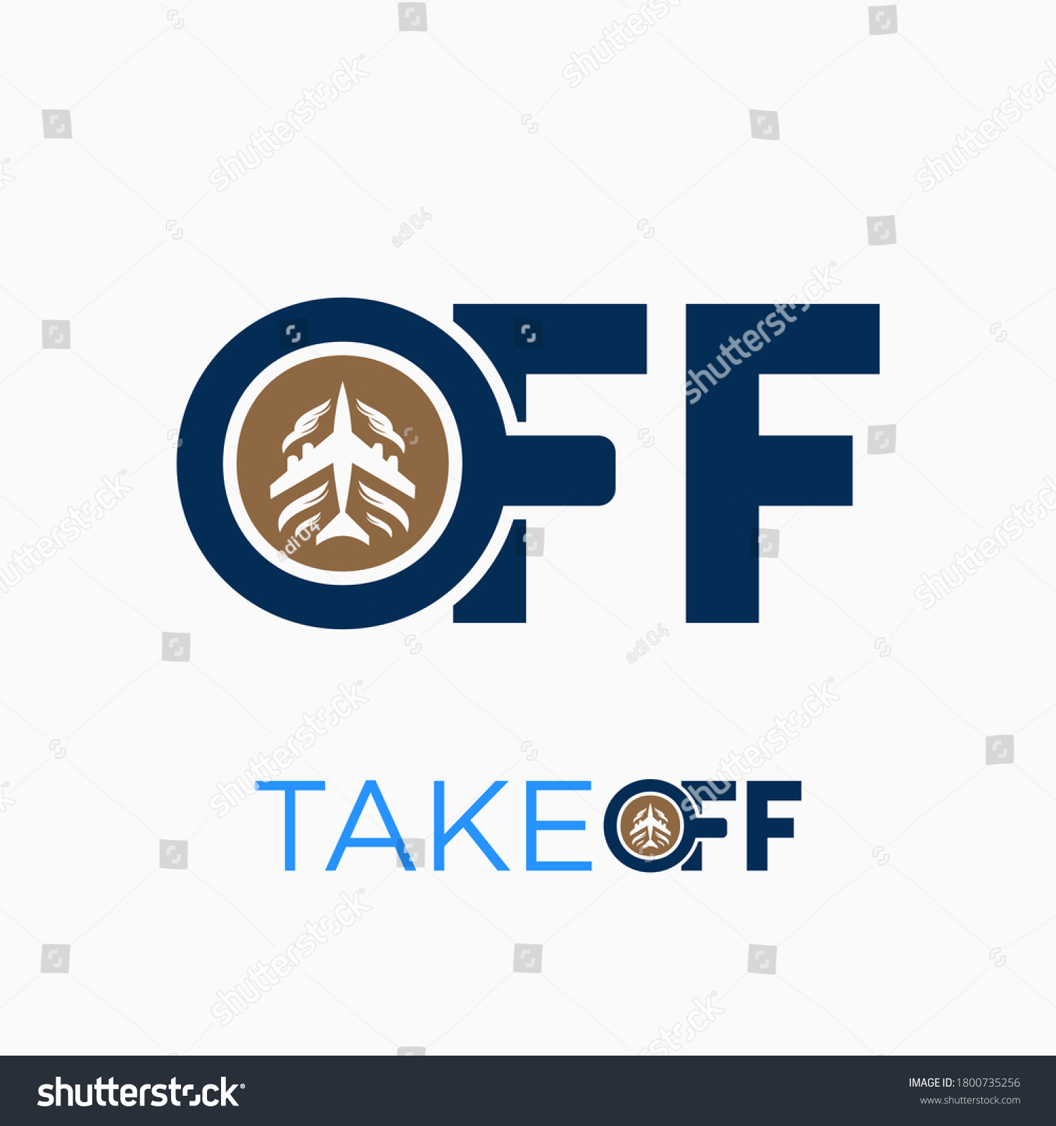 Take Off Logo Coffee Concept Design Stock Vector (Royalty Free ...