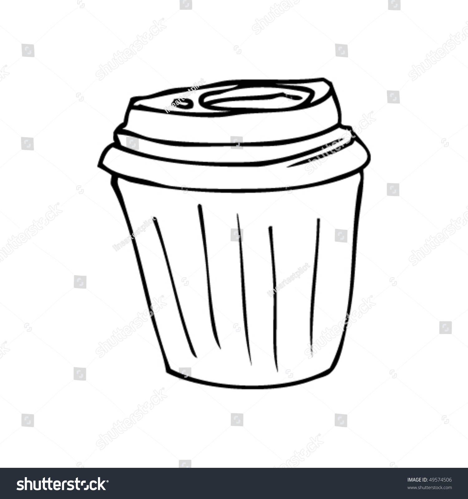 Takeout Coffee Cup Drawing Stock Vector Illustration 49574506 ...
