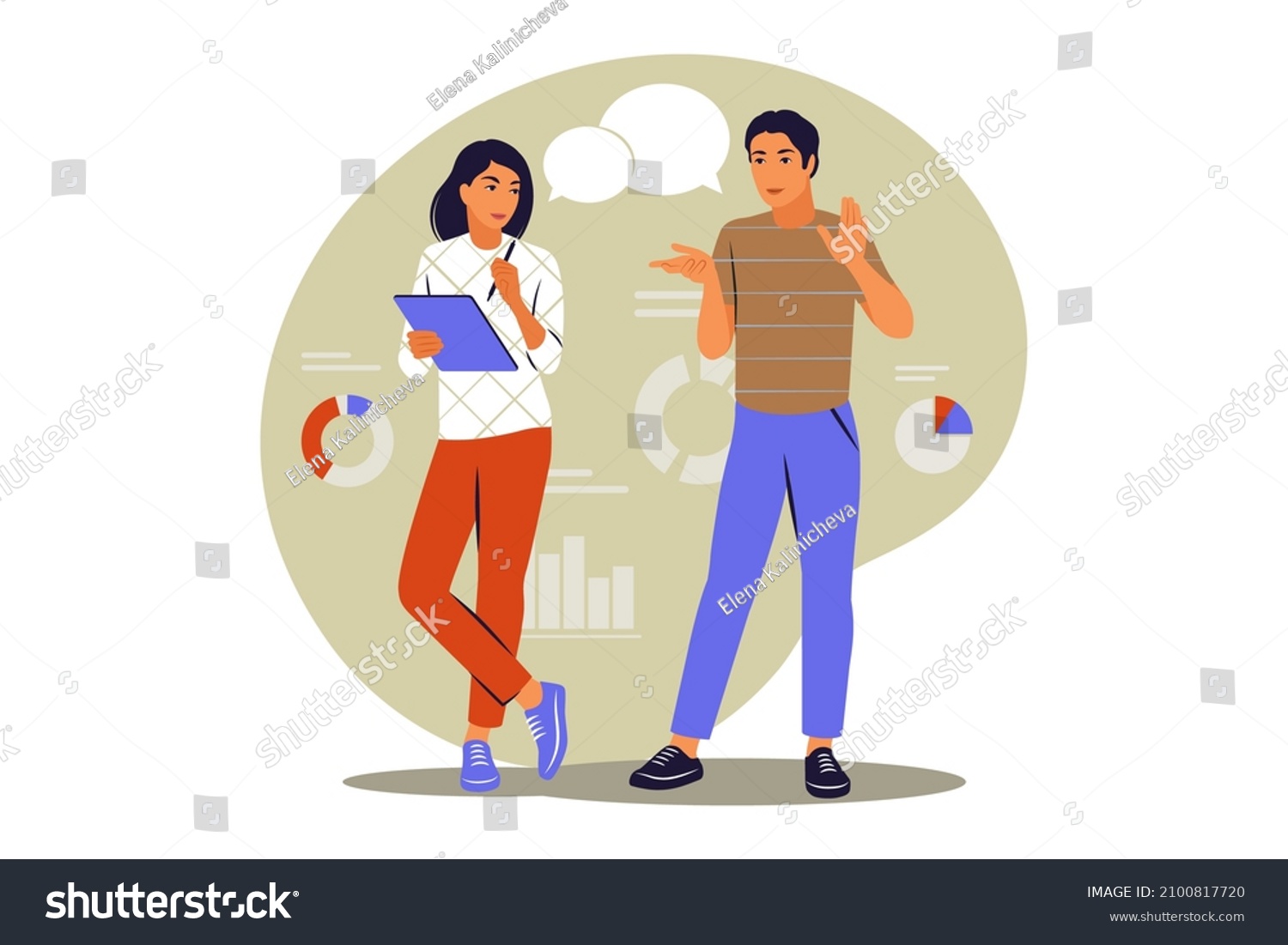 Taking Notes Concept Woman Taking Notes Stock Vector (Royalty Free ...