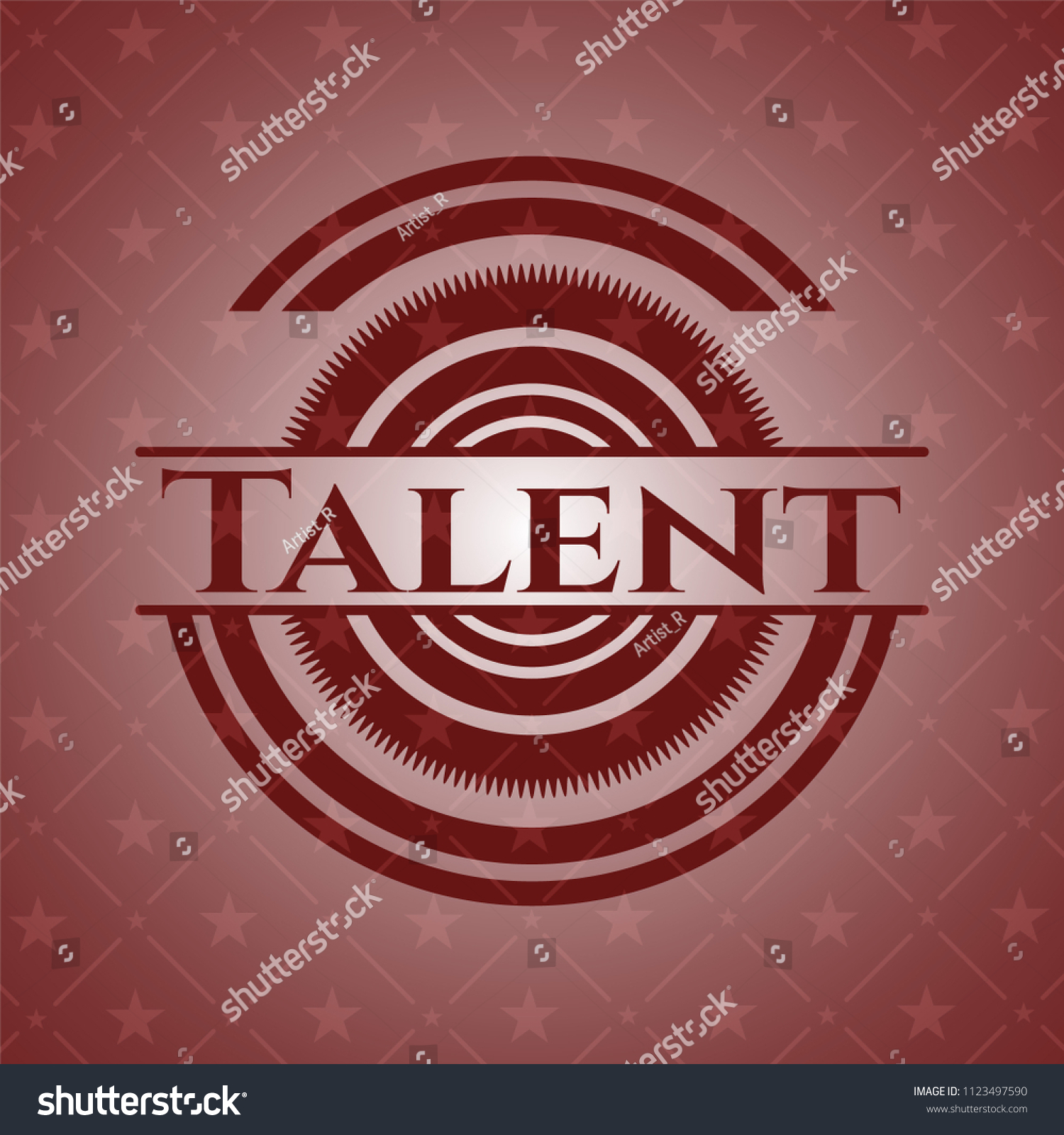 Talent Badge Red Background Stock Vector (Royalty Free) 1123497590