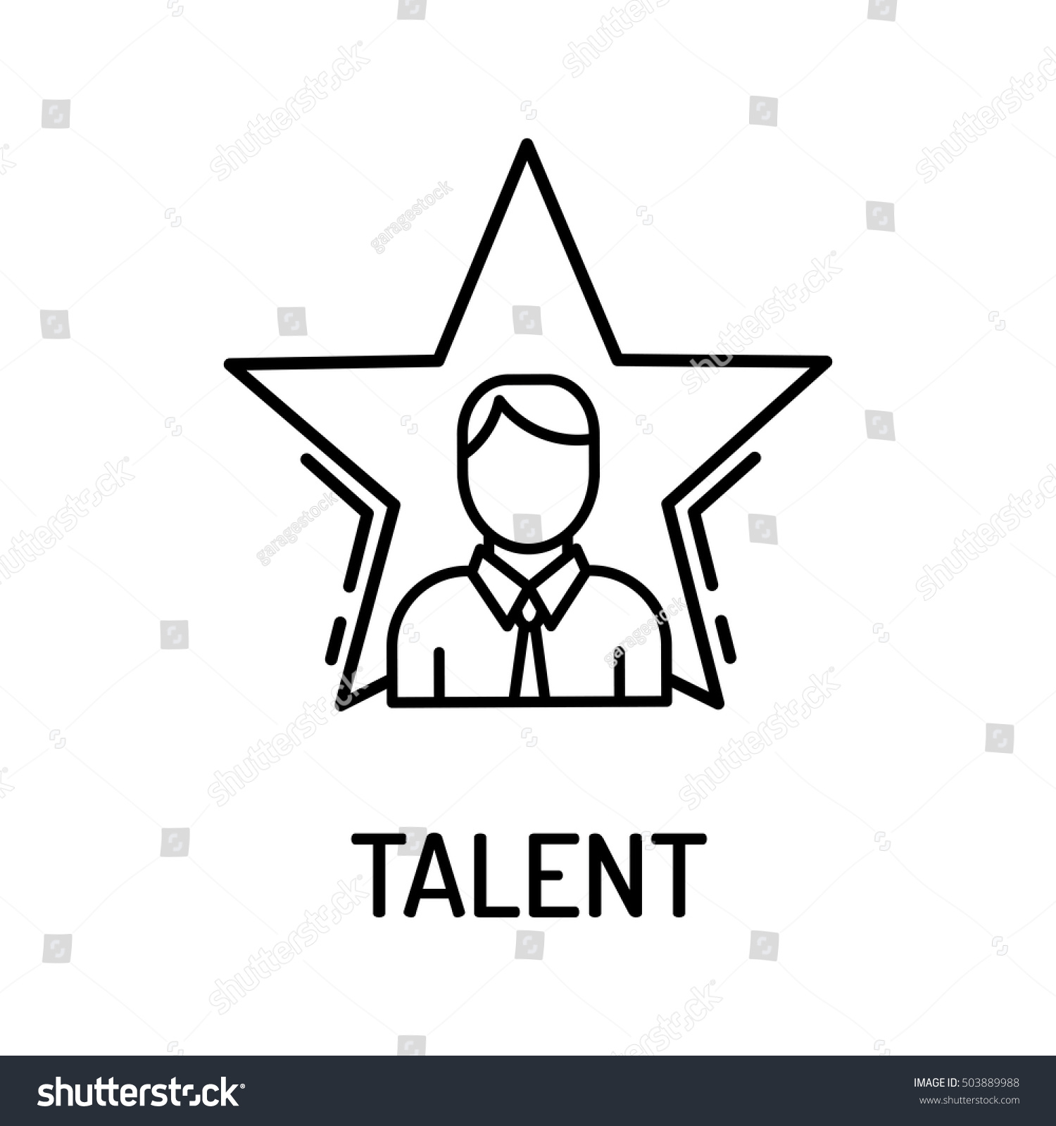 Icône Ligne de talent : image vectorielle de stock (libre de droits ...