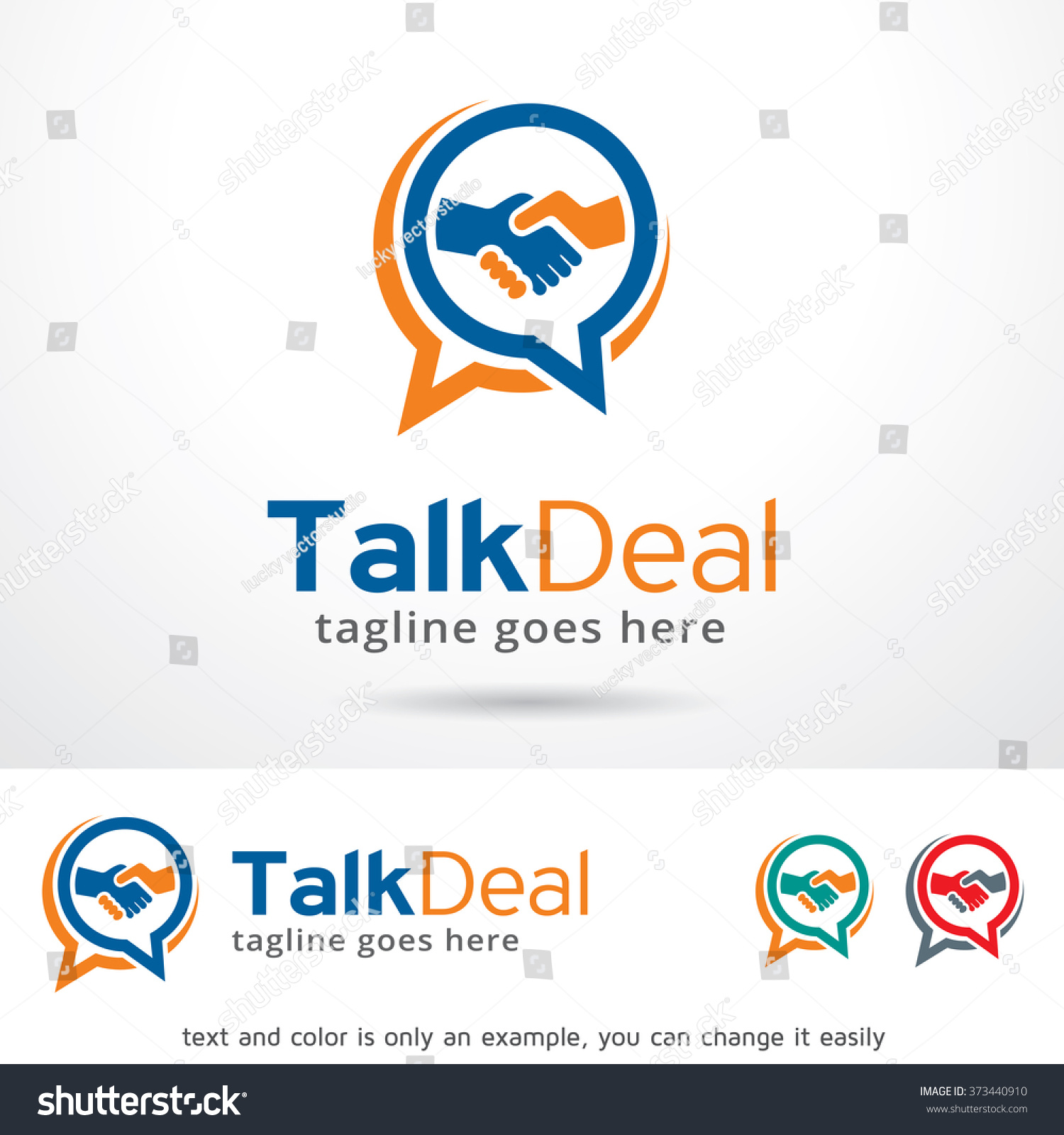 Talk Deal Logo Design Template Stock Vector (Royalty Free) 373440910 ...