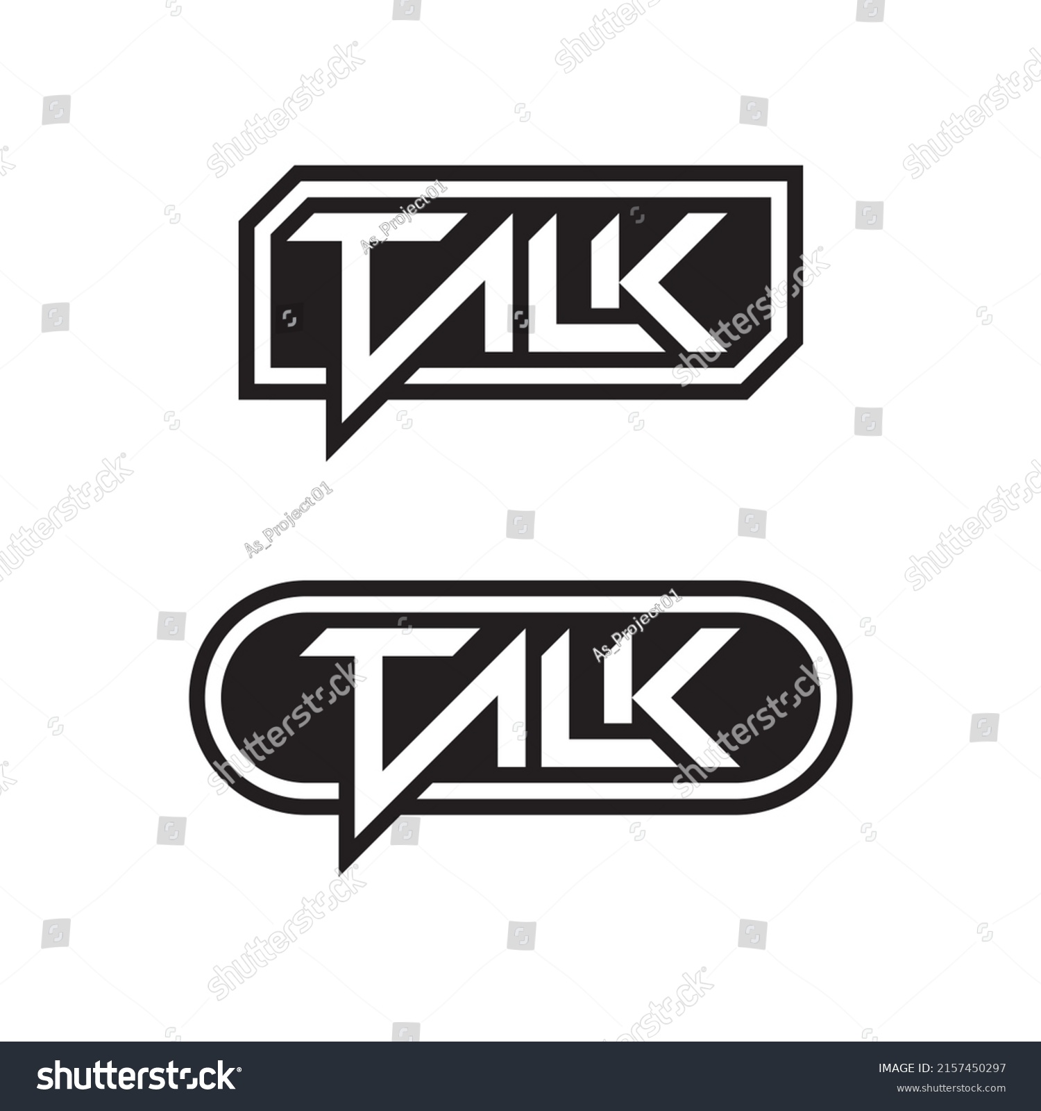 Talk Letter Typography Text Monogram Logo Stock Vector (Royalty Free ...
