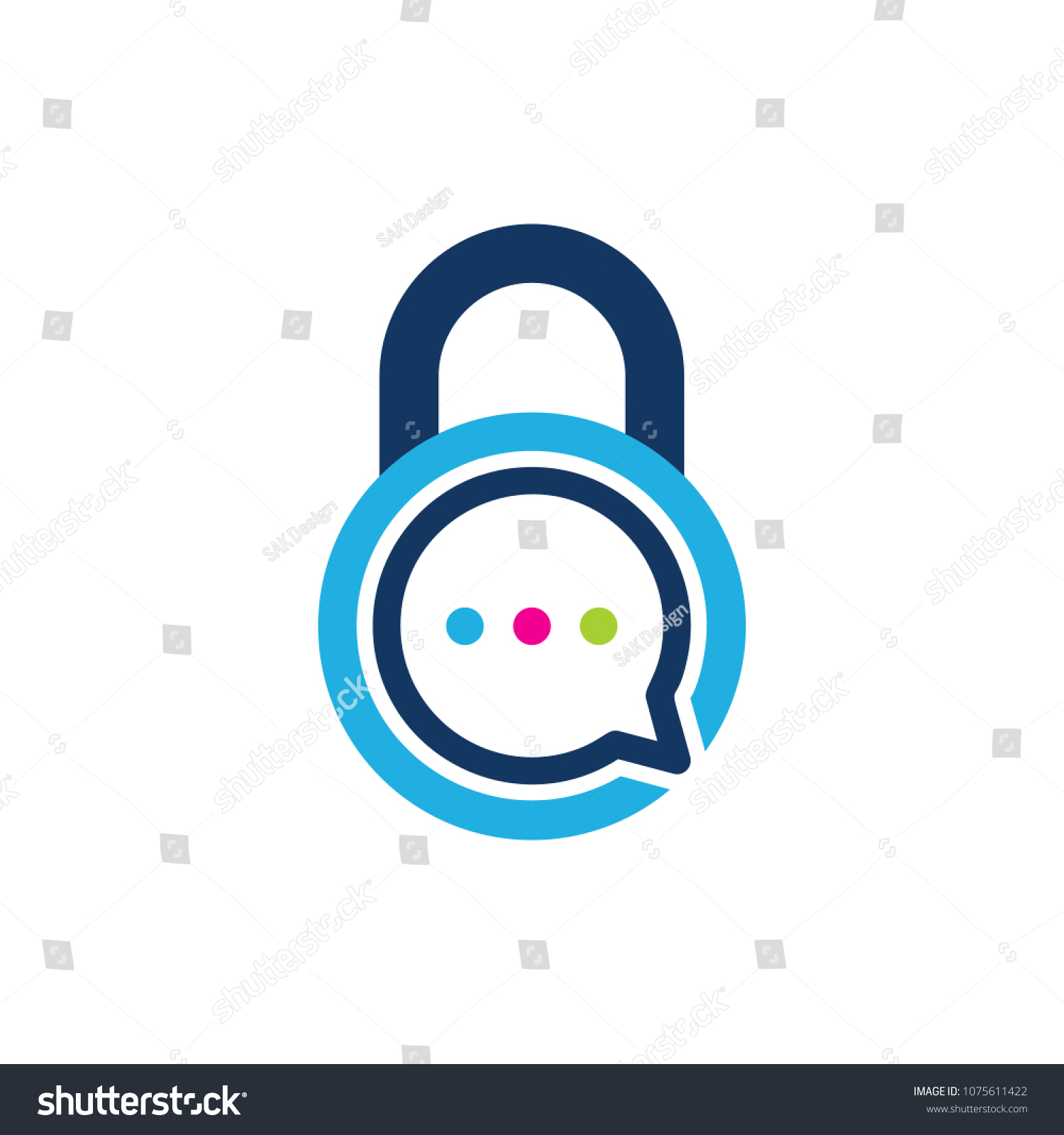 Talk Lock Logo Icon Design Stock Vector (Royalty Free) 1075611422 ...